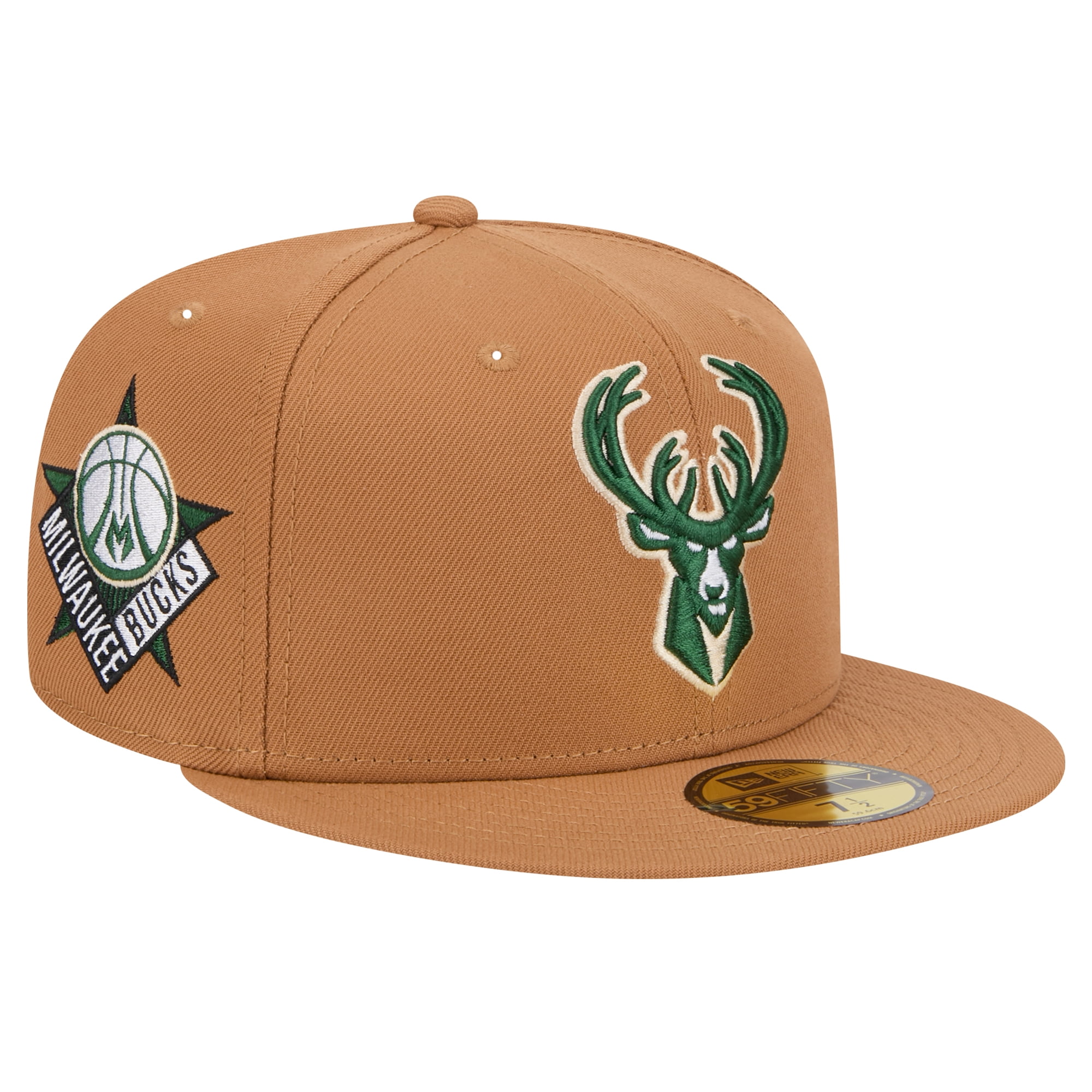 Men's New Era Tan Milwaukee Bucks Color Pack 59FIFTY Fitted Hat ...