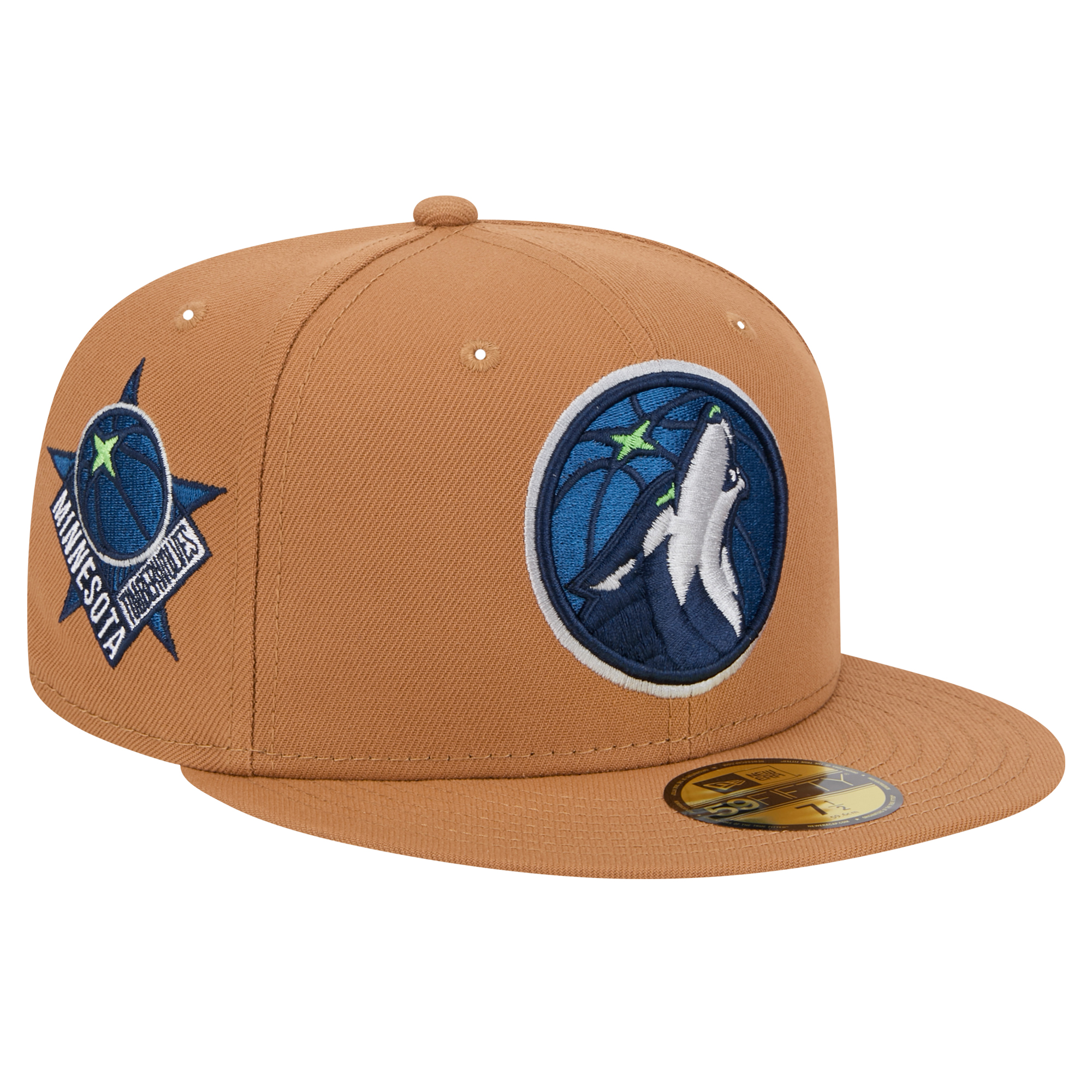 Men's New Era Tan Minnesota Timberwolves Color Pack 59FIFTY Fitted Hat ...