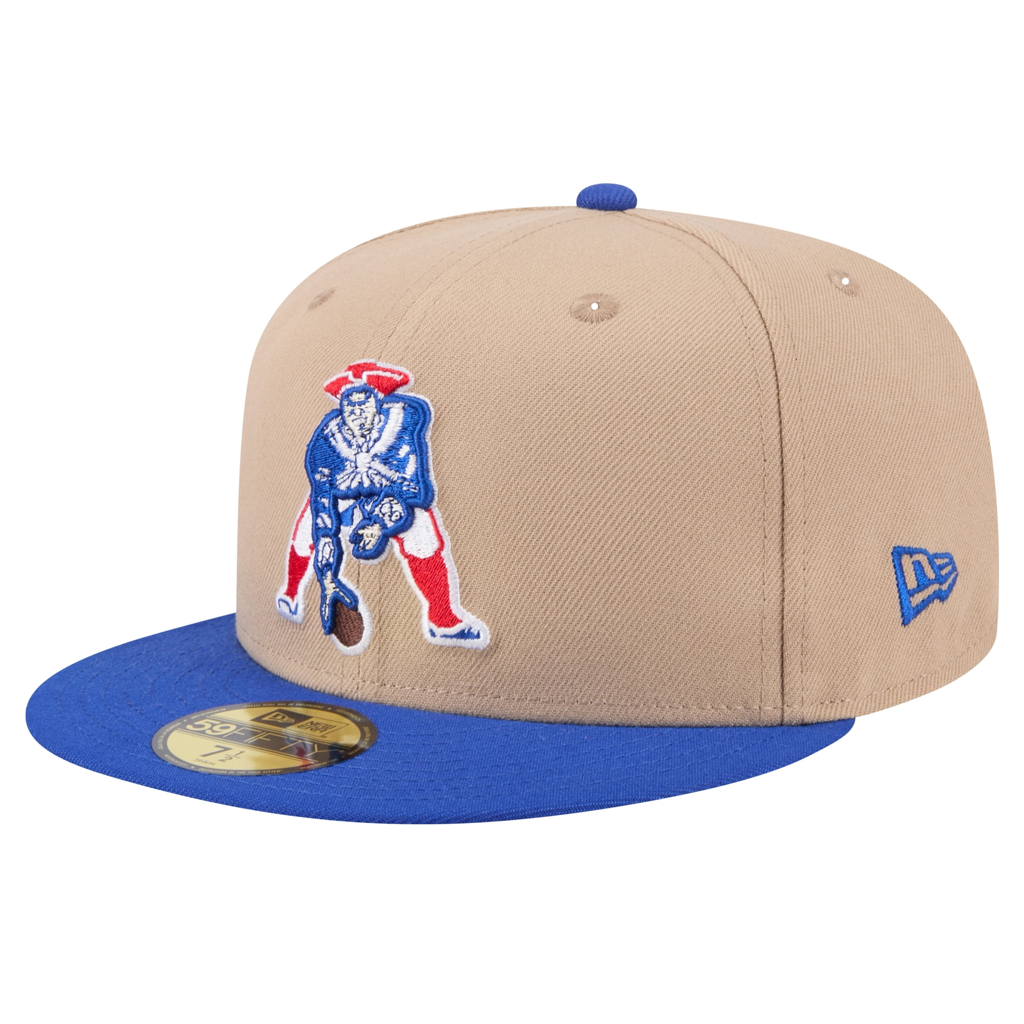 Men's New Era Tan New England Patriots Throwback Logo Main 59FIFTY ...