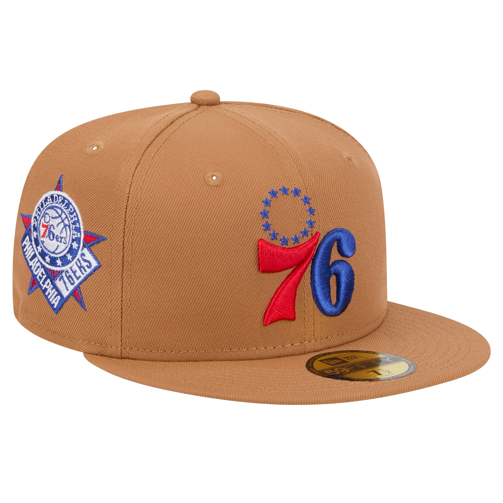 Men's New Era Tan Philadelphia 76ers Color Pack 59FIFTY Fitted Hat ...