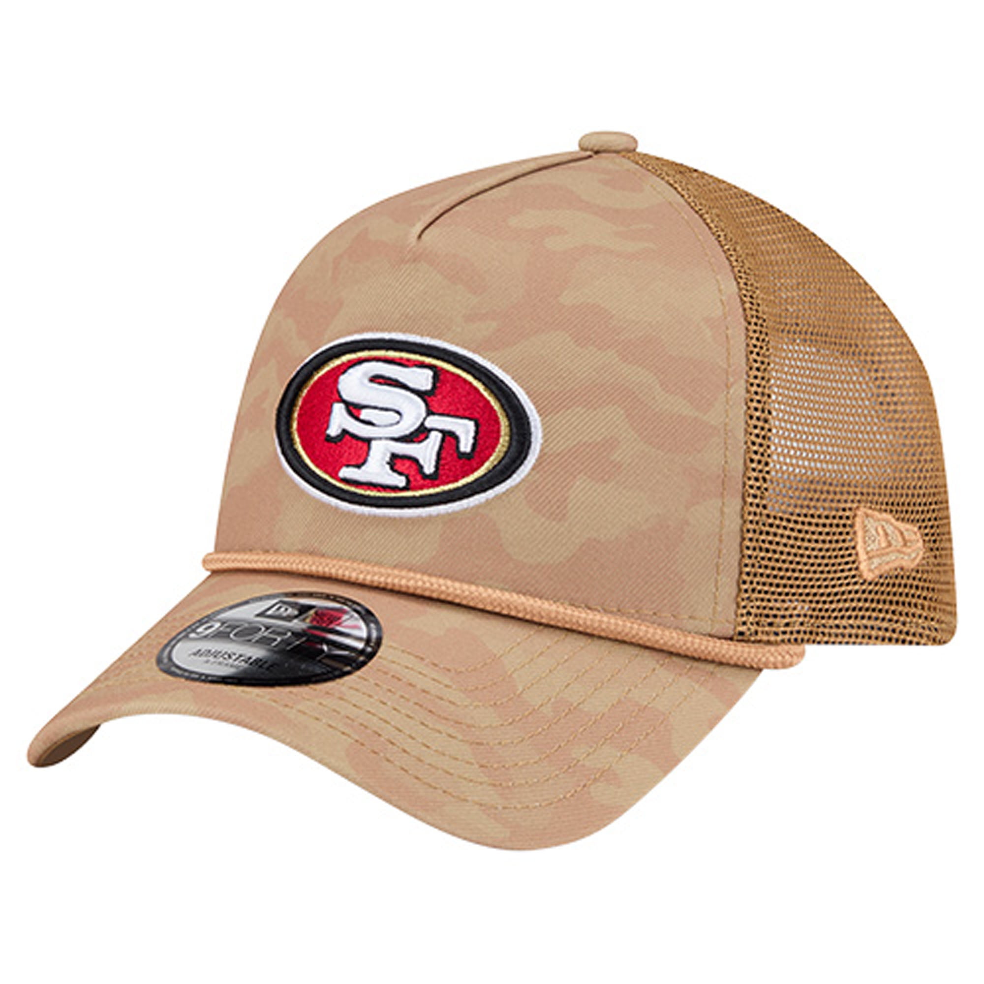 Men's New Era Tan San Francisco 49ers Wheat Camo 9FORTY Adjustable Hat ...