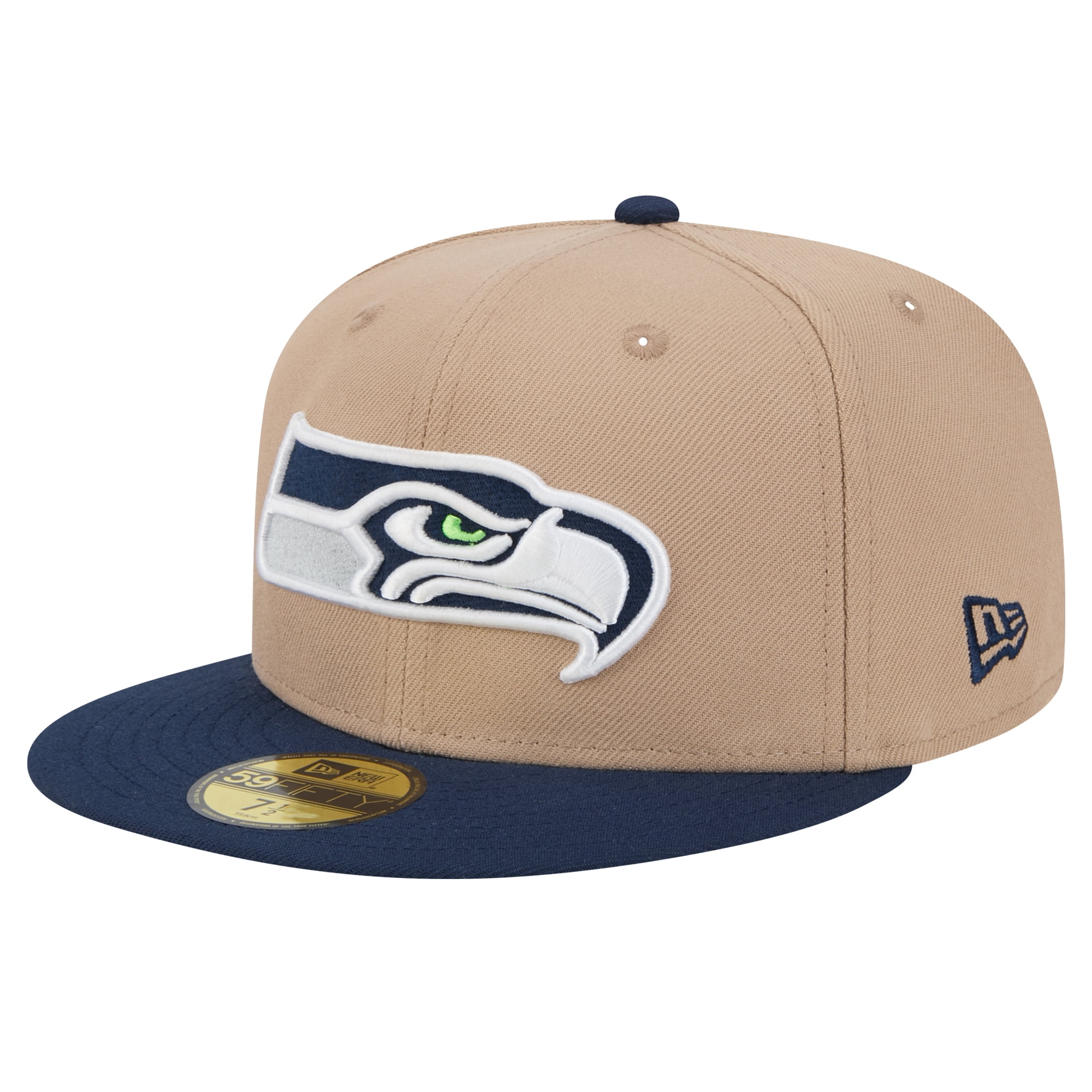 Men's New Era Tan Seattle Seahawks Logo Main 59FIFTY Fitted Hat ...
