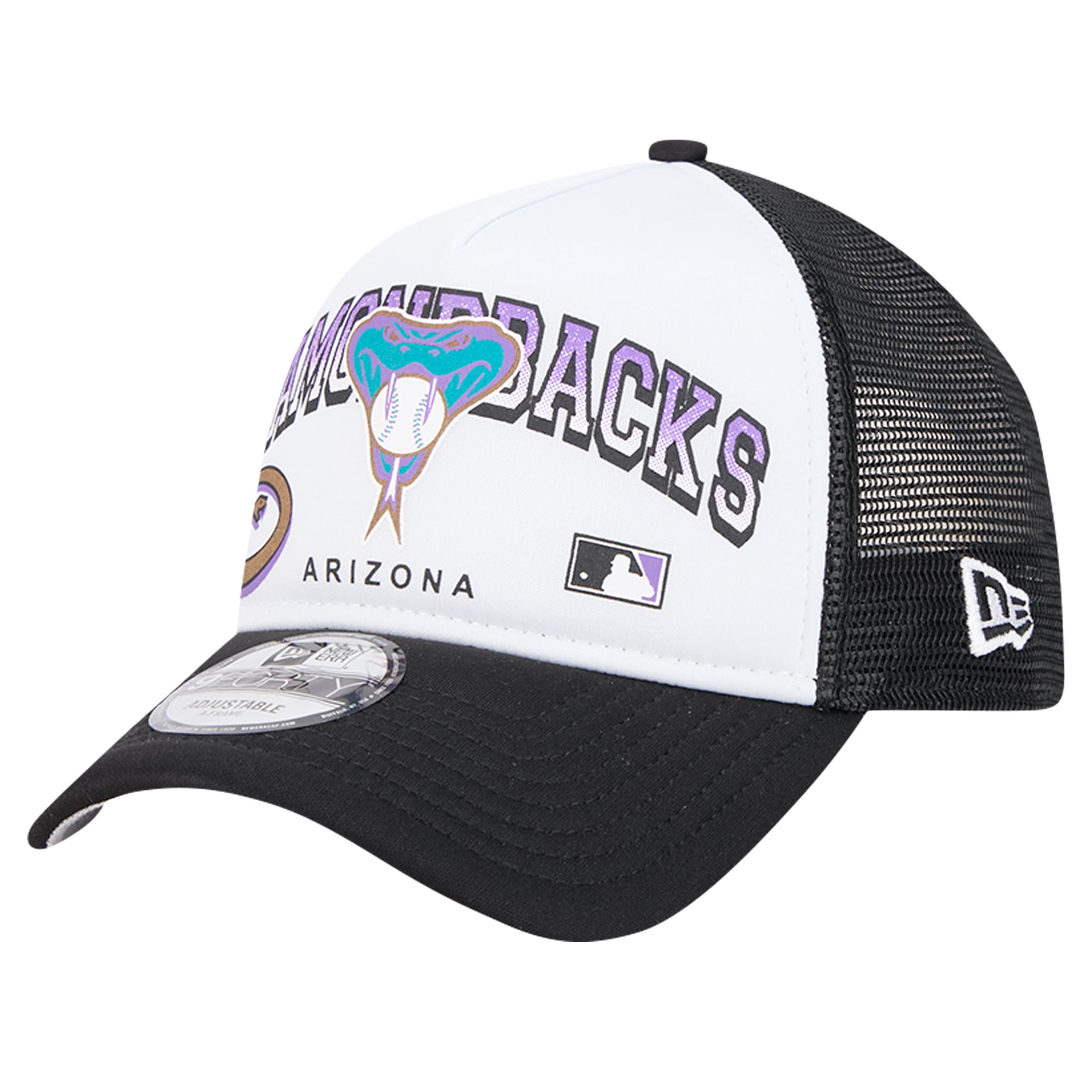 Men's New Era White Arizona Diamondbacks Retro Wordmark 9FORTY A-Frame ...