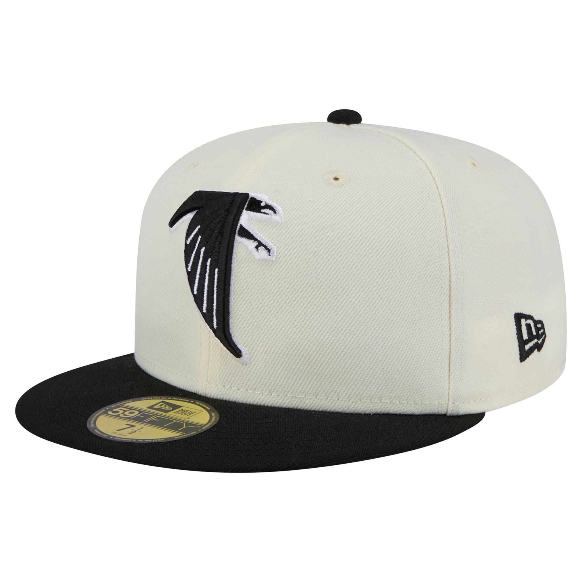 Men's New Era White/Black Atlanta Falcons Throwback Main 59FIFTY Fitted ...