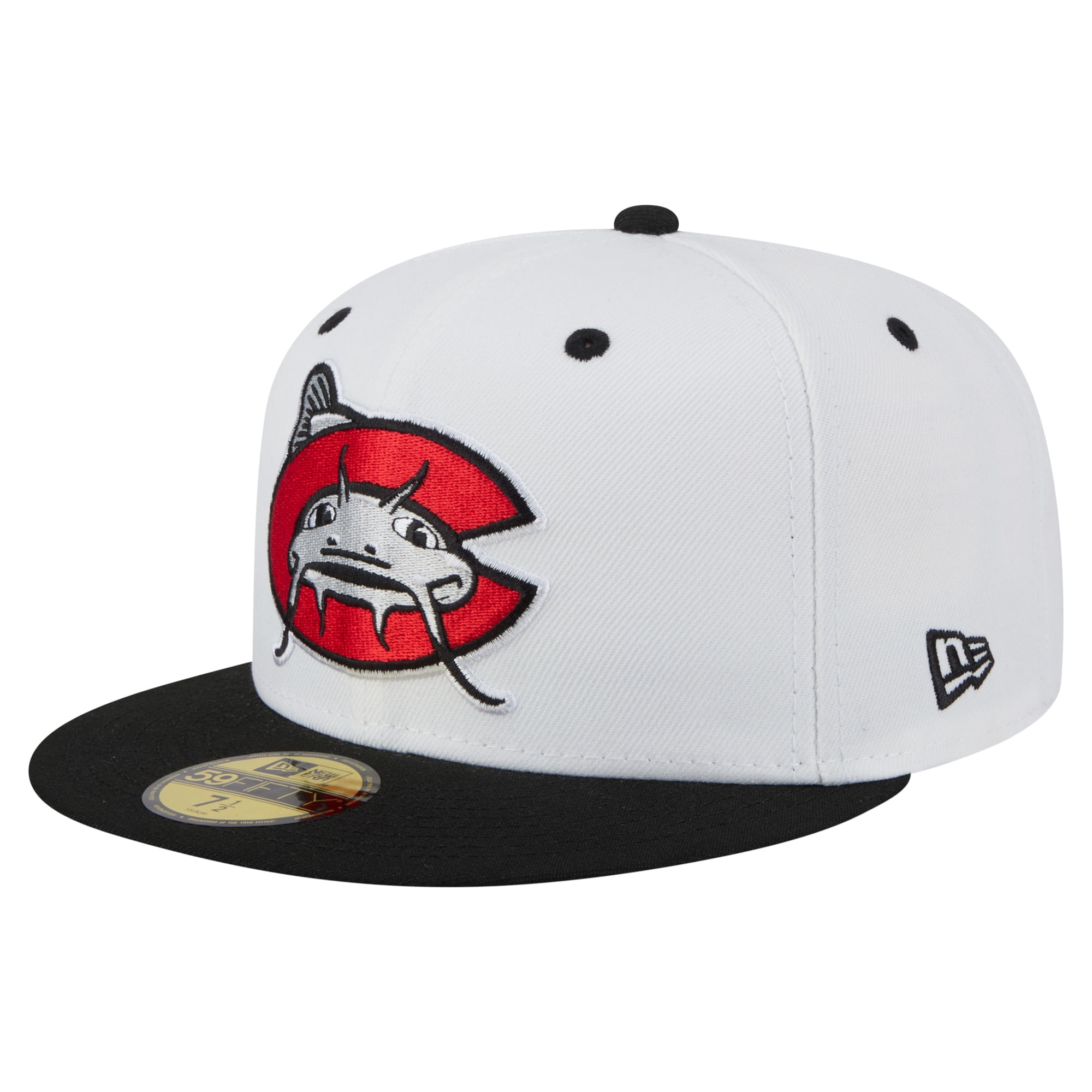 Men's-New Era White/Black Carolina Mudcats Authentic Collection 59FIFTY ...