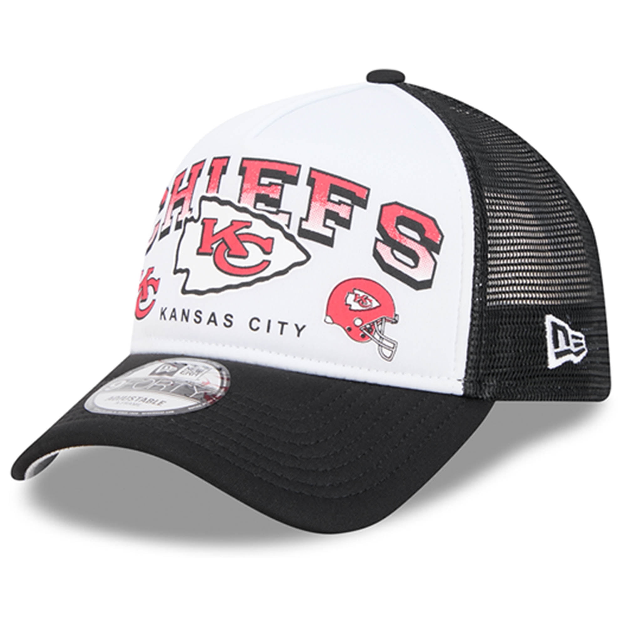 Men's New Era White/Black Kansas City Chiefs Retro Wordmark A-Frame ...