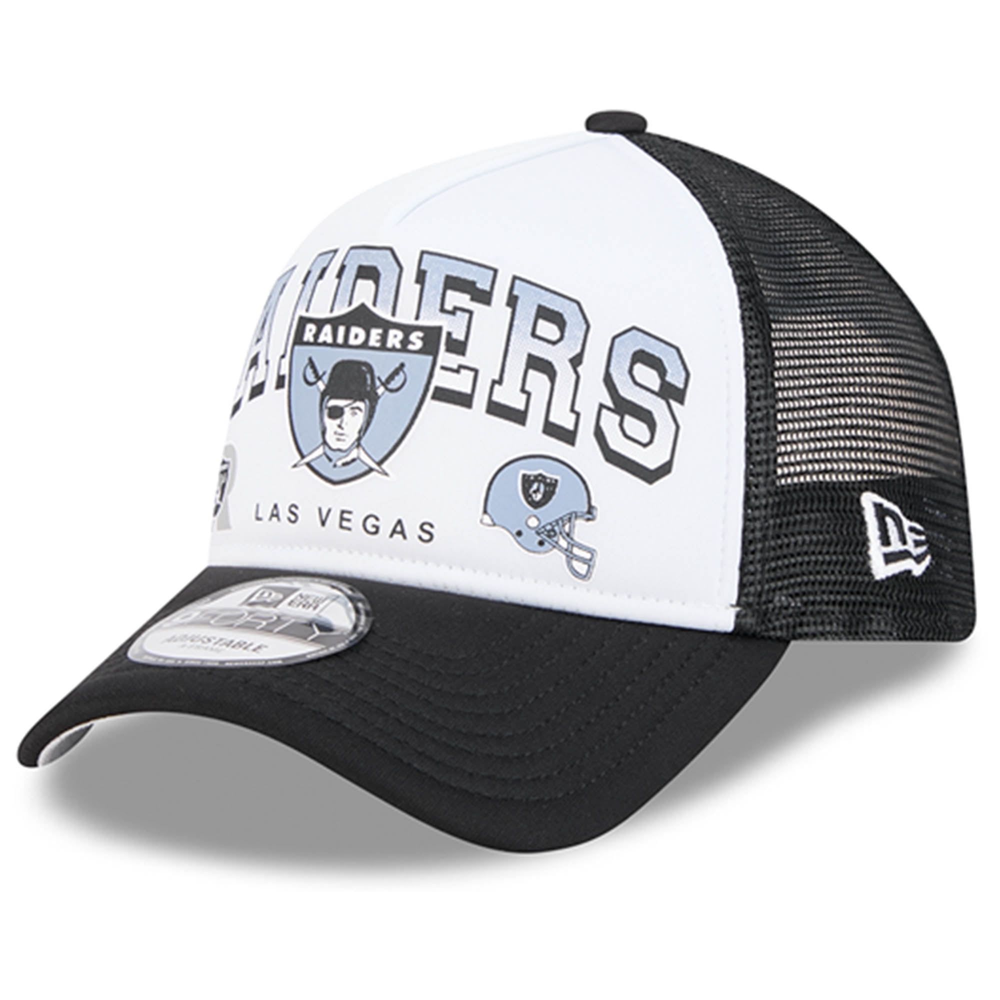 Men's New Era White/Black Las Vegas Raiders Retro Wordmark A-Frame ...