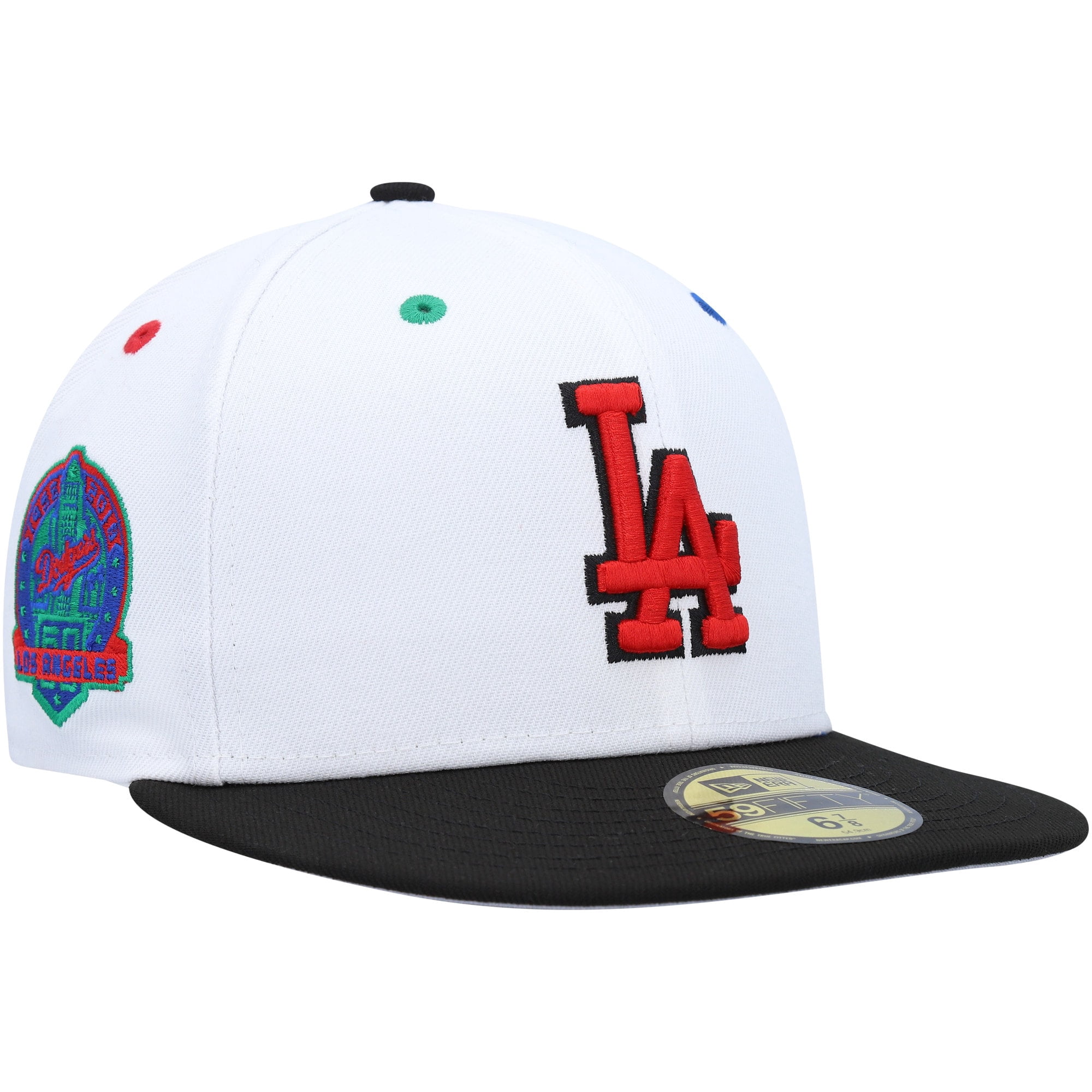 Men's New Era White/Black Los Angeles Dodgers 60th Anniversary Primary ...