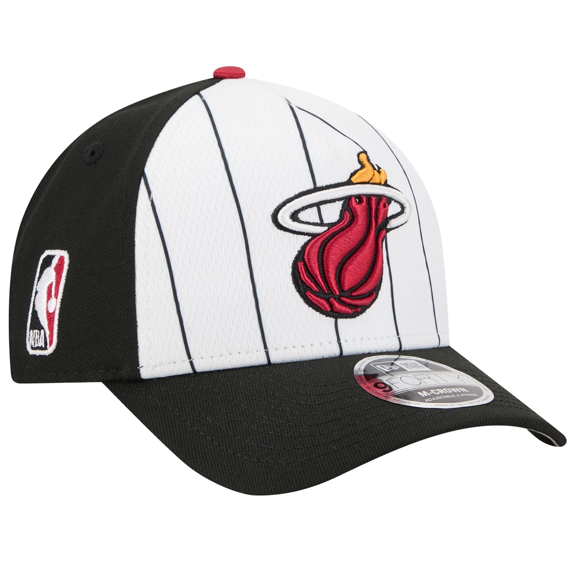 Men's New Era White/Black Miami Heat 2025 NBA Tip Off M-Crown A-Frame ...