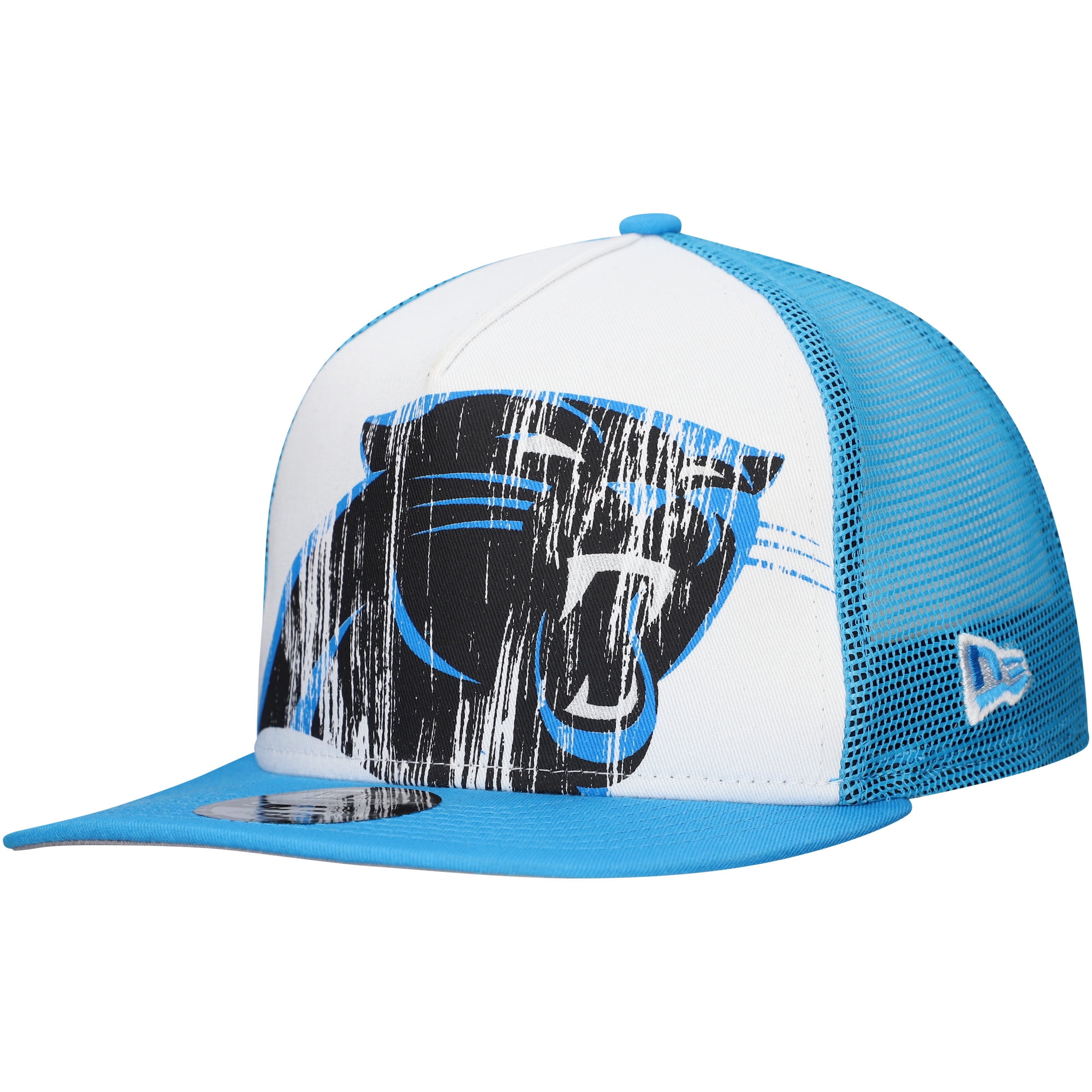 Men's New Era White/Blue Carolina Panthers Distressed 9FIFTY A-Frame ...