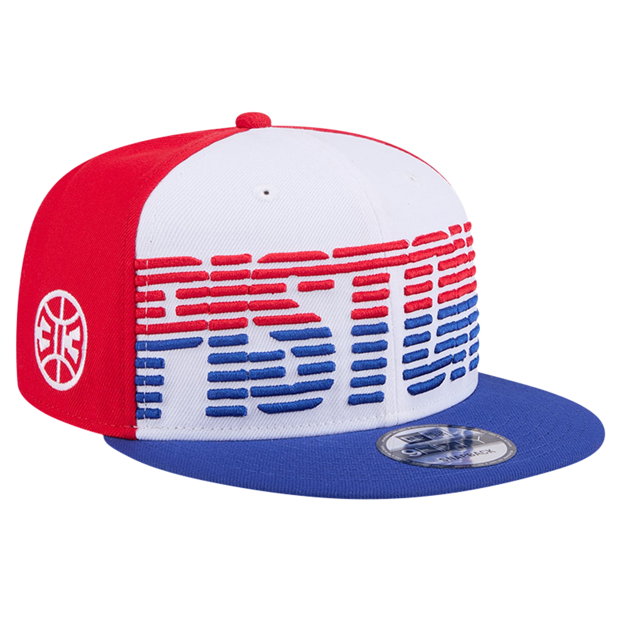 Men's New Era White/Blue Detroit Pistons Throwback Gradient Tech Font ...