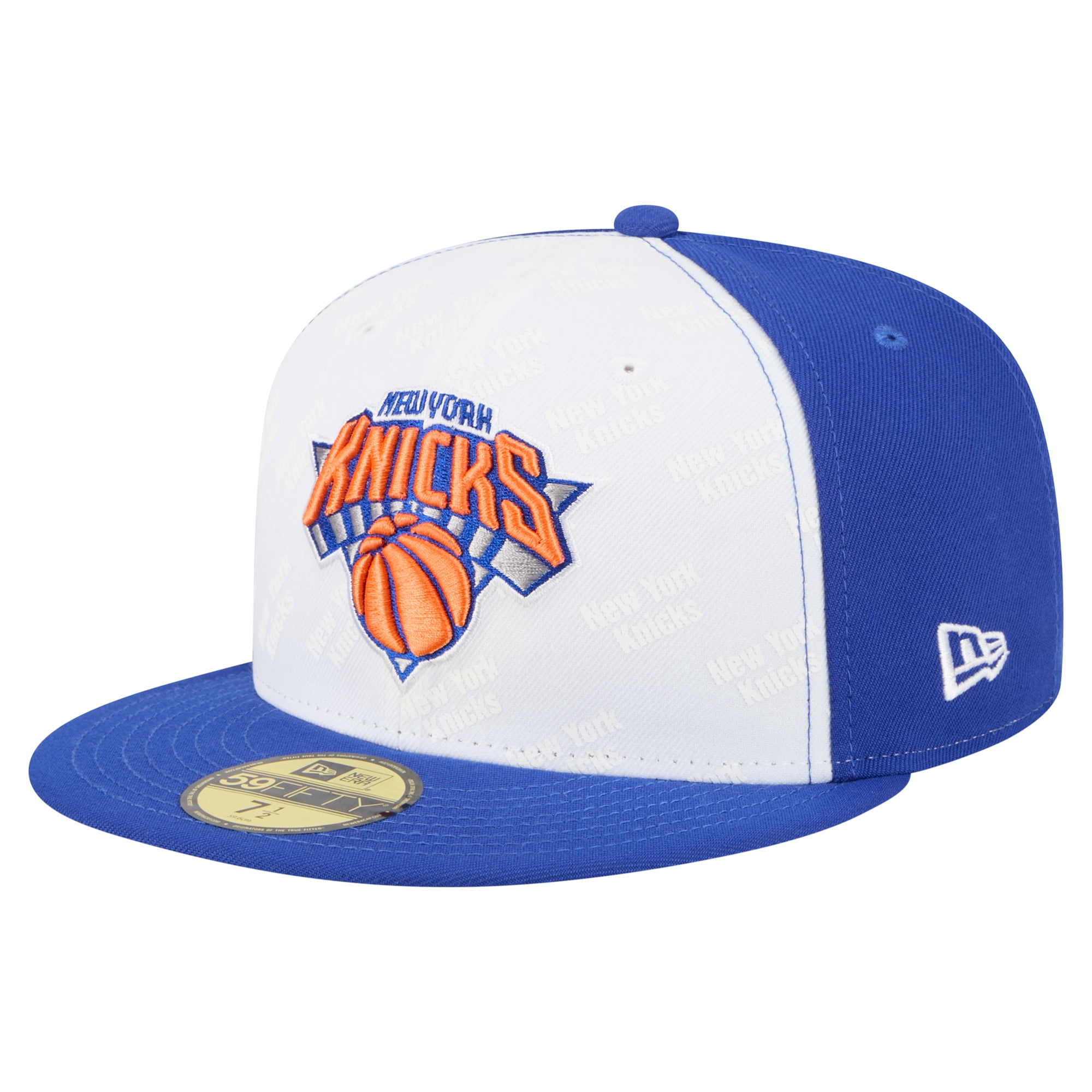 Men's New Era White/Blue New York Knicks Repeat 59Fifty Fitted Hat ...