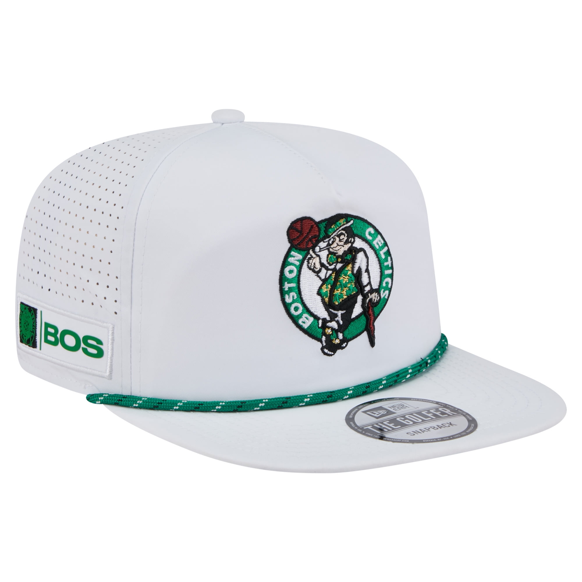 Men's New Era White Boston Celtics Performance Rope Golfer Adjustable ...