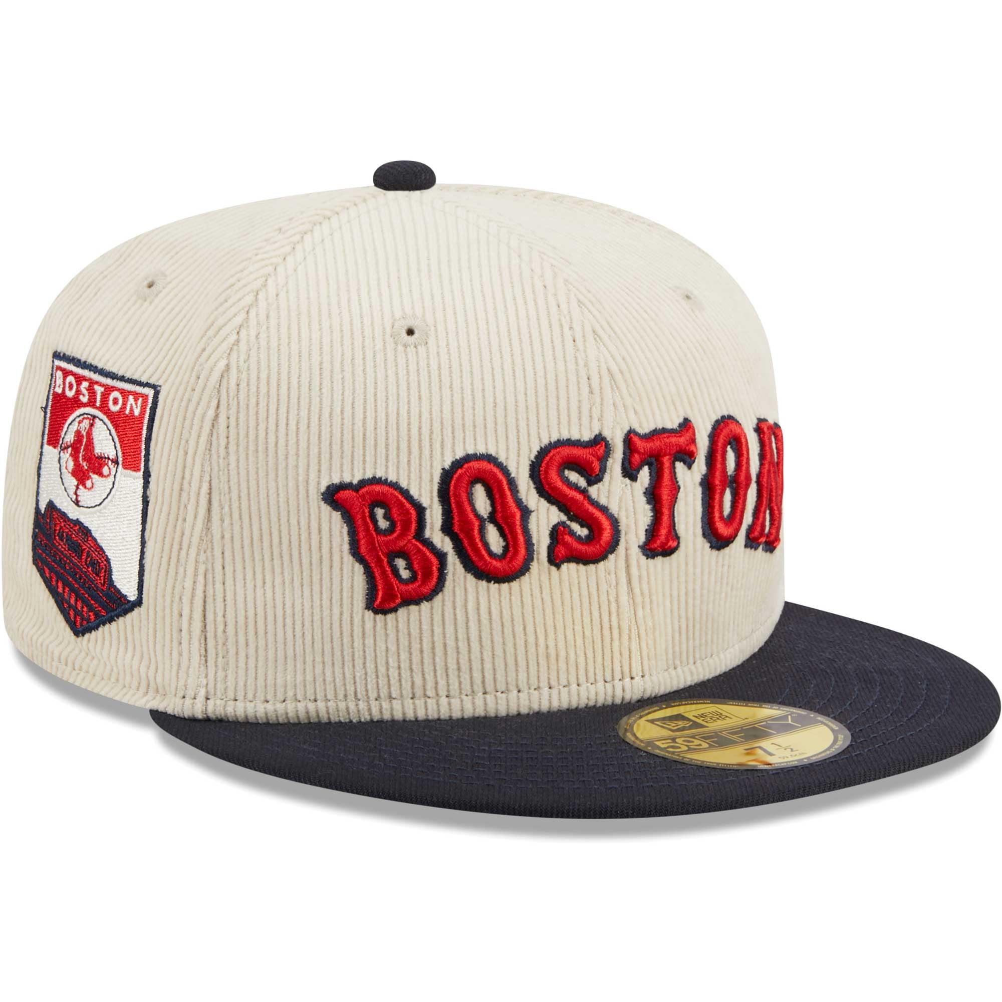 Men's New Era White Boston Red Sox Corduroy Classic 59FIFTY Fitted Hat ...