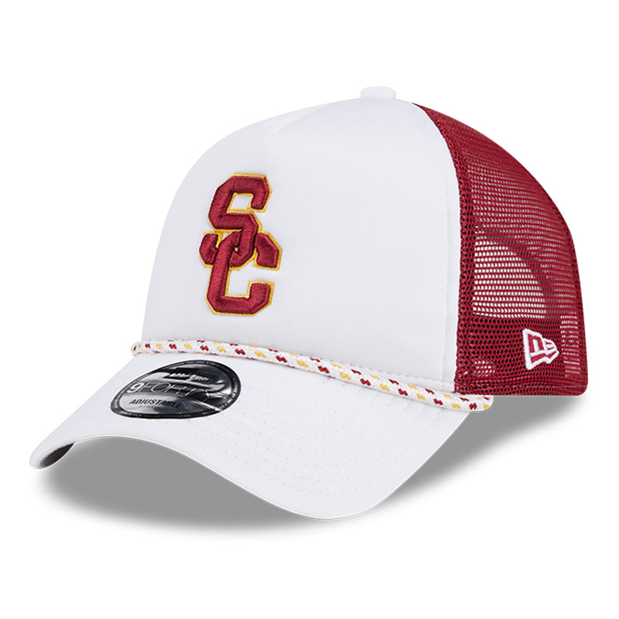 Men's New Era White/Cardinal USC Trojans Court Sport Foam A-Frame ...