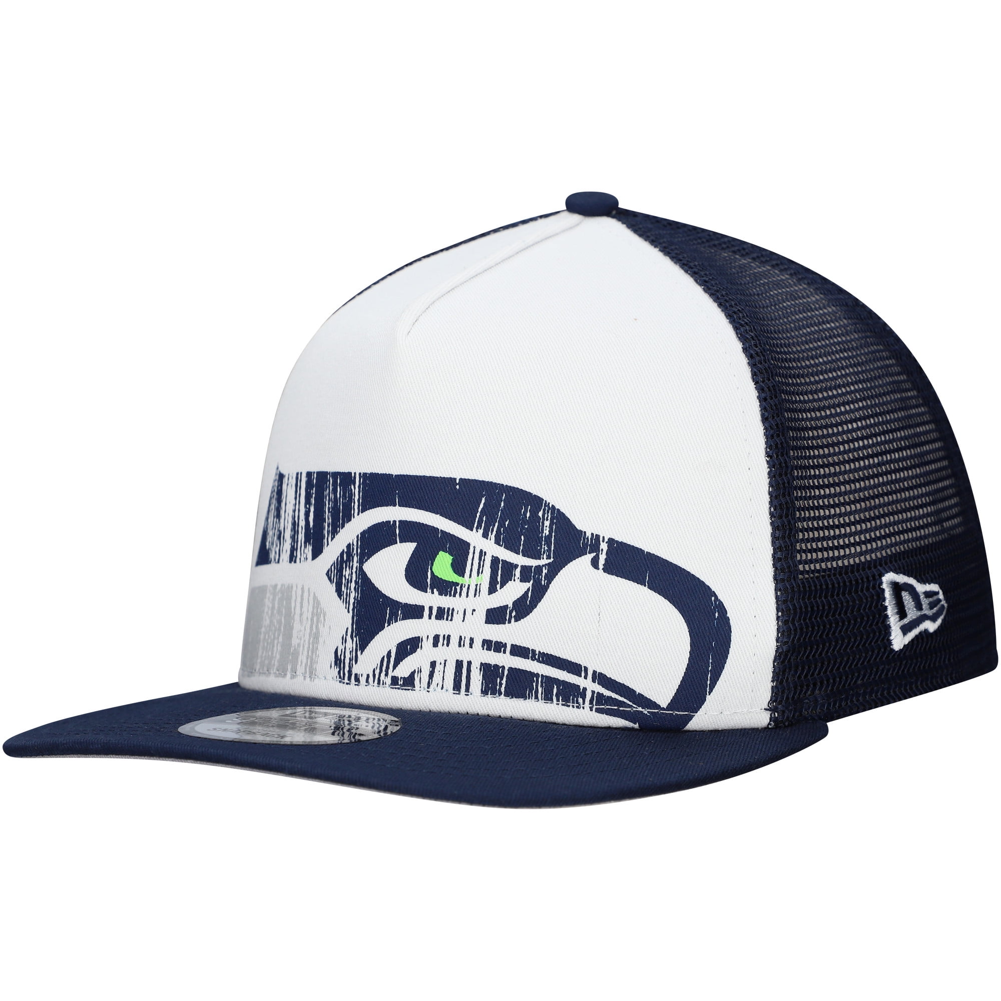 Men's New Era White/College Navy Seattle Seahawks Distressed 9FIFTY A ...