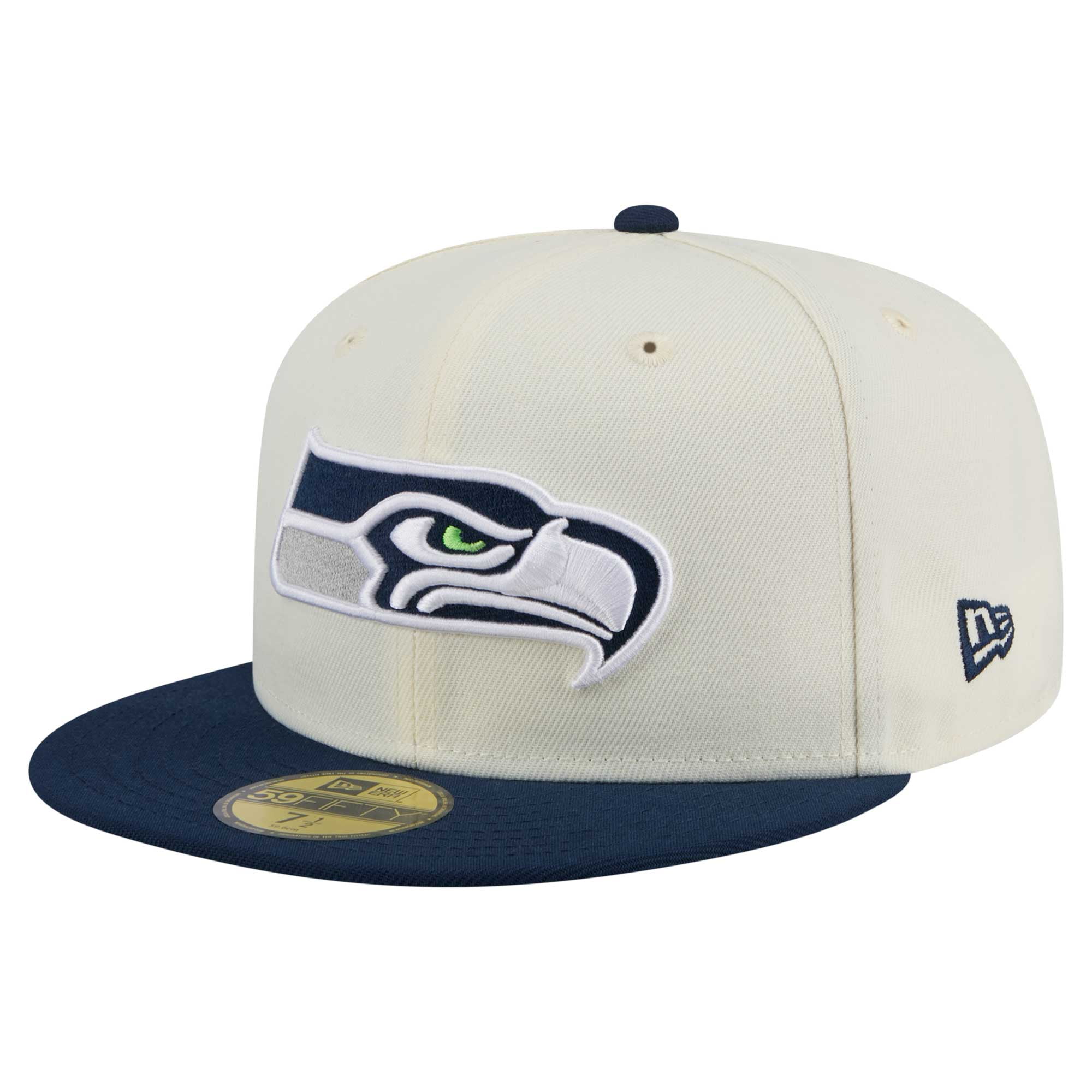 Men's New Era White/College Navy Seattle Seahawks Main 59FIFTY Fitted ...