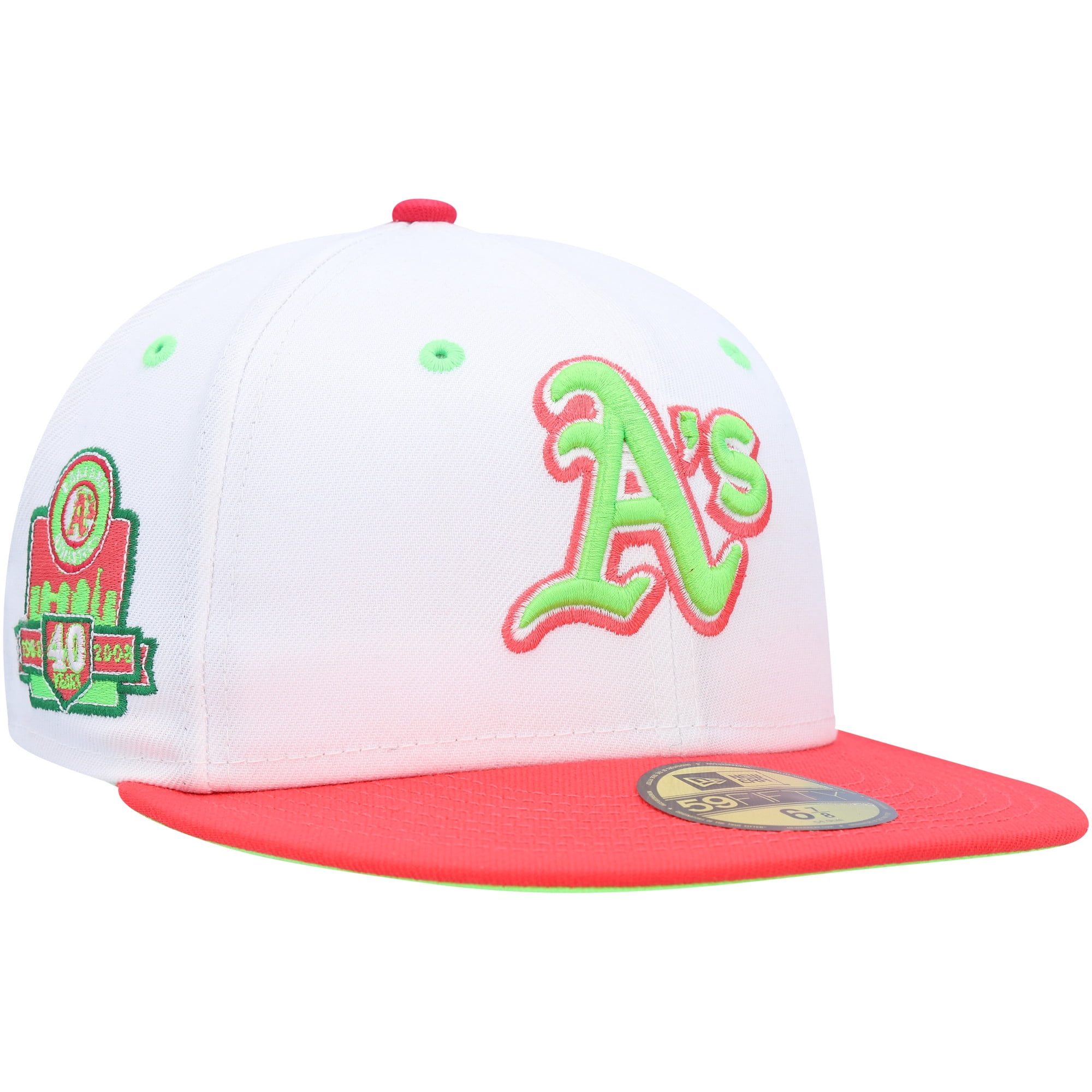 Men's New Era White/Coral Athletics 40th Anniversary Strawberry Lolli ...