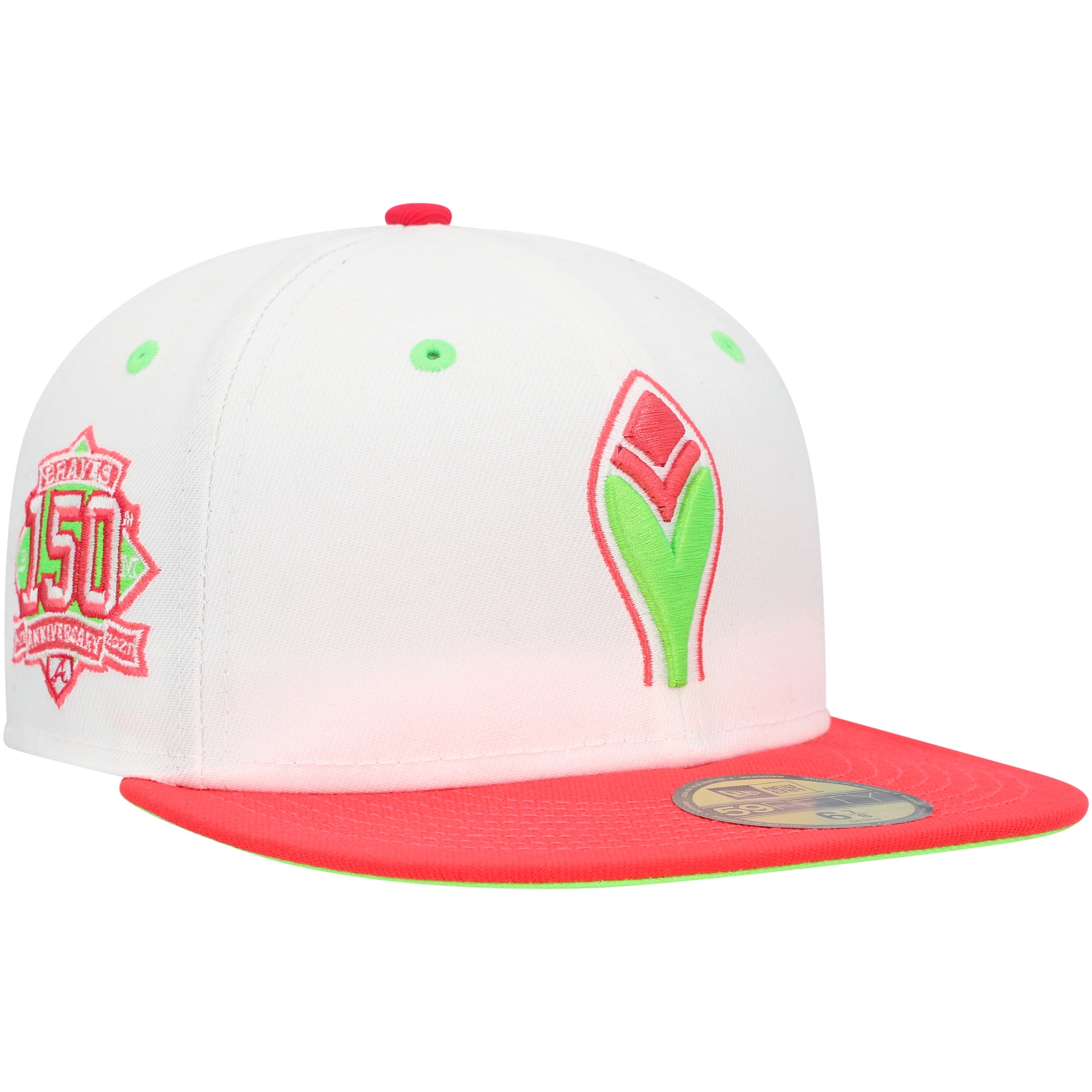 Men's New Era White/Coral Atlanta Braves 150th Anniversary Strawberry ...