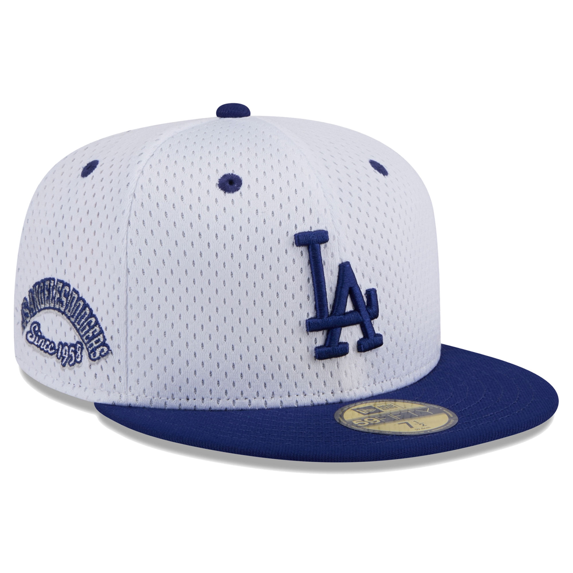 Men's New Era White Los Angeles Dodgers Throwback Mesh 59FIFTY Fitted ...
