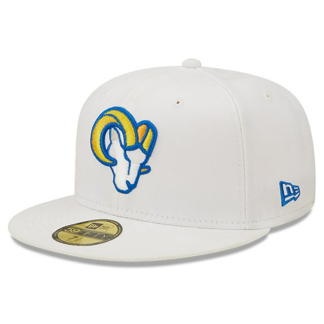 Men's New Era White Los Angeles Rams Omaha Ram Head 59FIFTY Fitted Hat ...