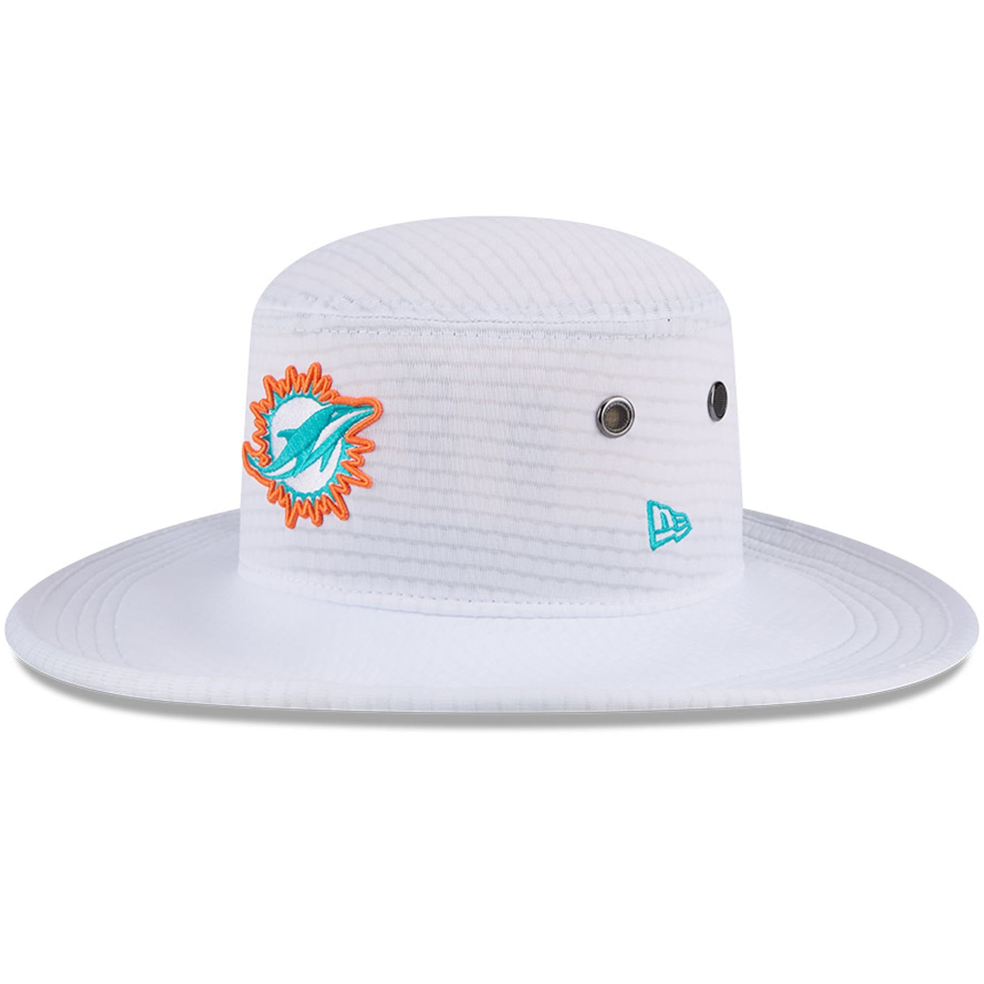 Men's New Era White Miami Dolphins 2024 NFL Training Camp Panama Bucket ...
