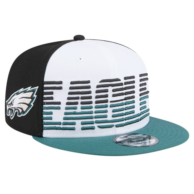 Men's New Era White/Midnight Green Philadelphia Eagles Throwback Space 9FIFTY Snapback Hat ...