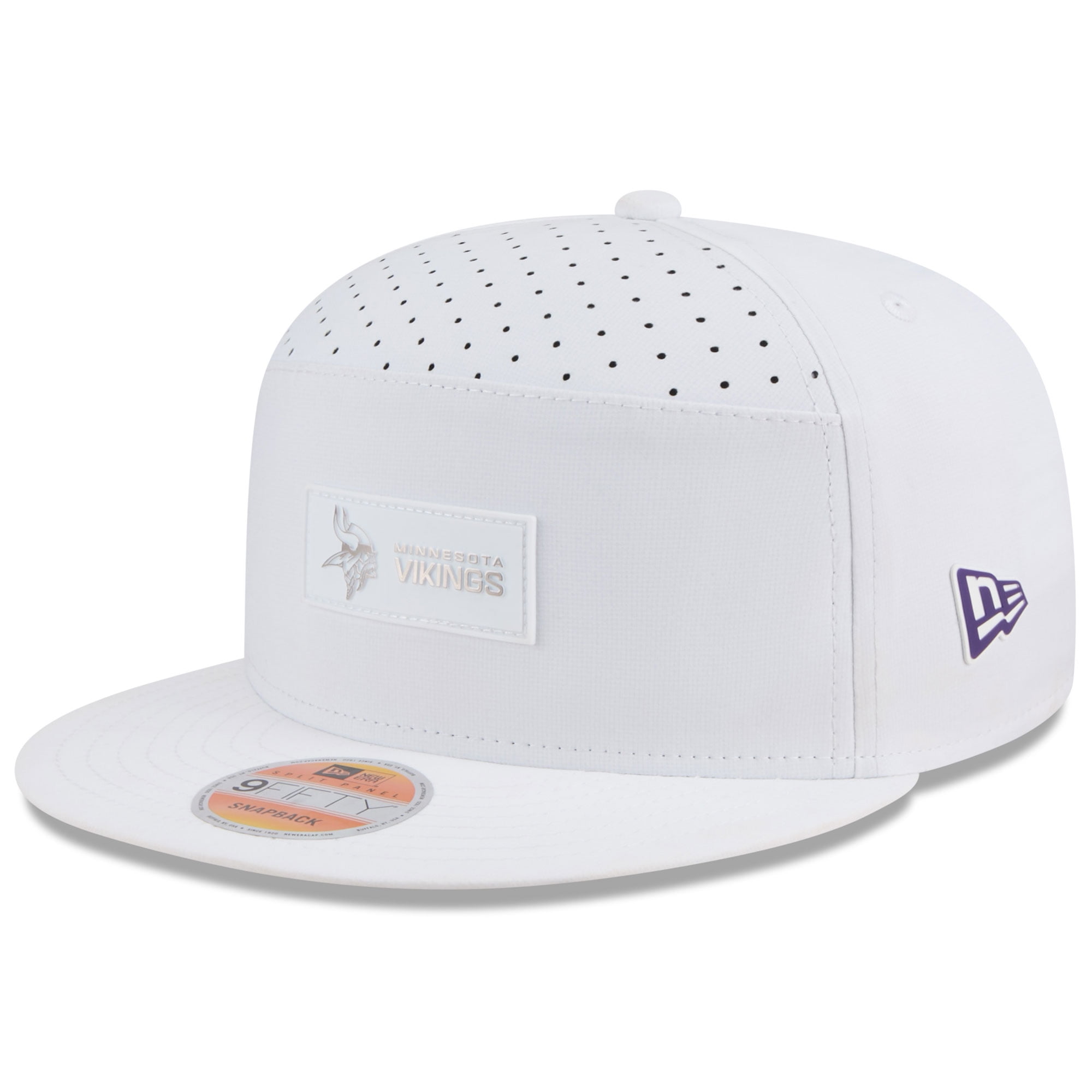 Men's New Era White Minnesota Vikings 2025 Sideline Split Panel 9FIFTY ...