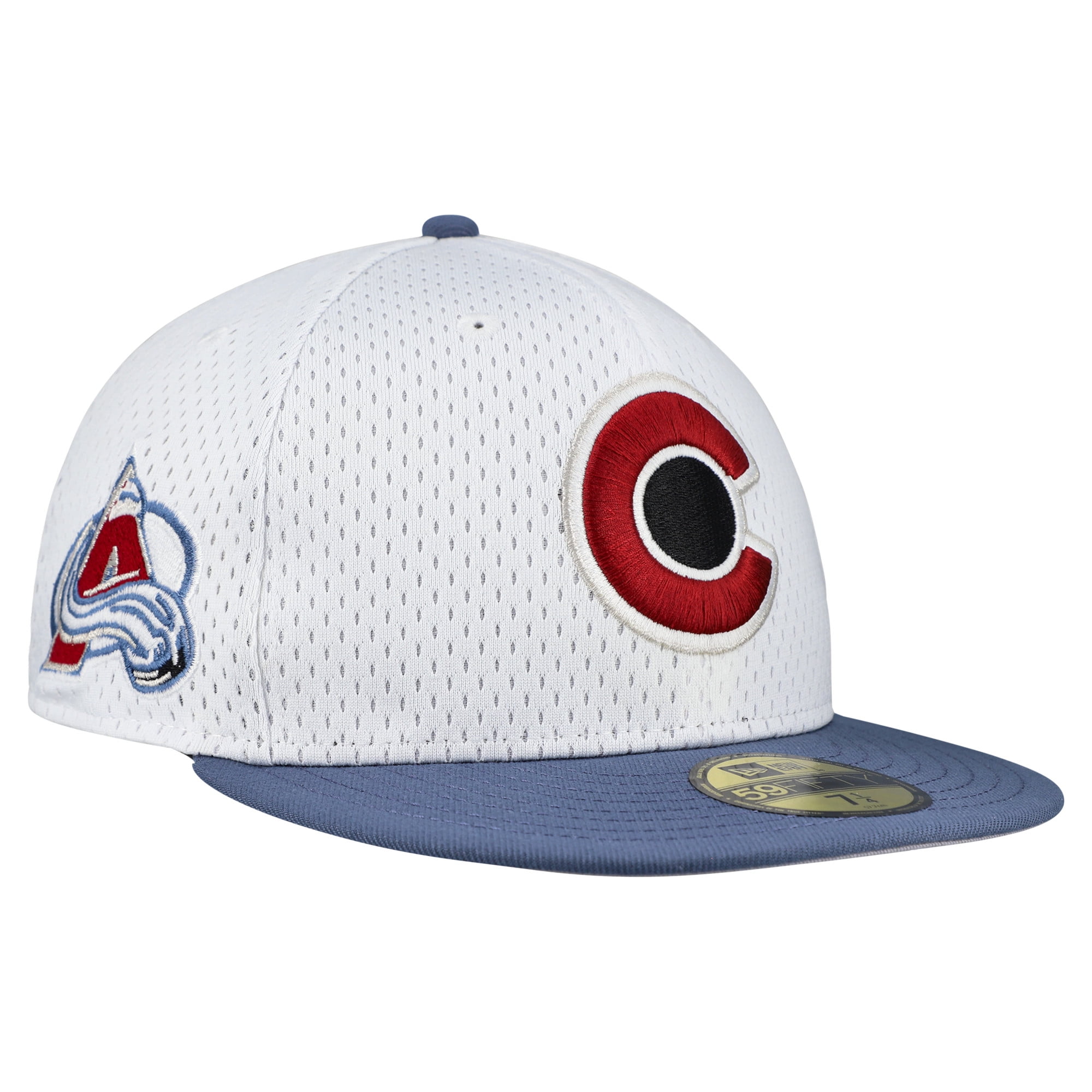 Men's New Era White/Navy Colorado Avalanche Mesh Crown Two-Tone 59FIFTY ...