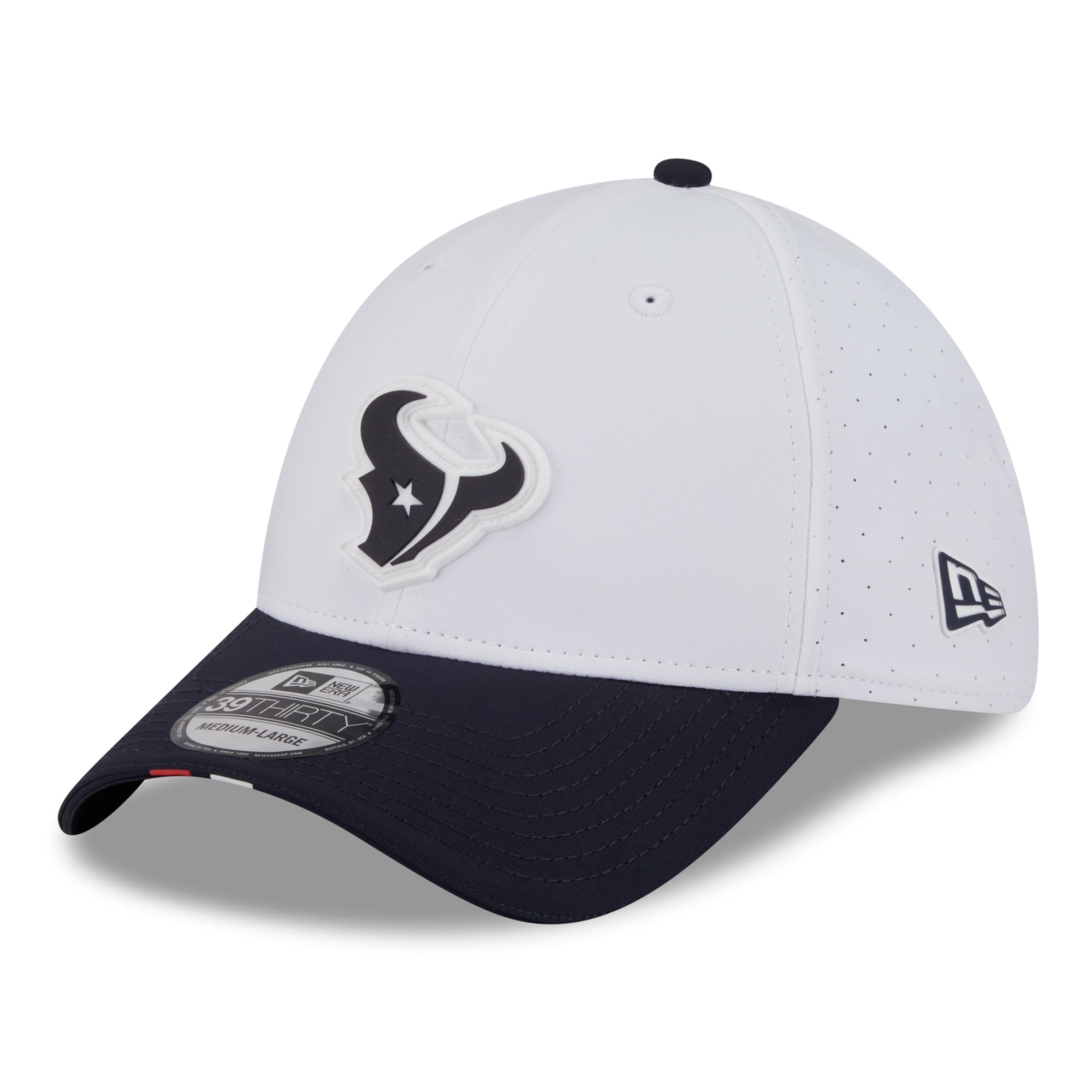 Men's New Era White/Navy Houston Texans 2025 NFL Training Camp 39THIRTY Flex Hat - Walmart.com