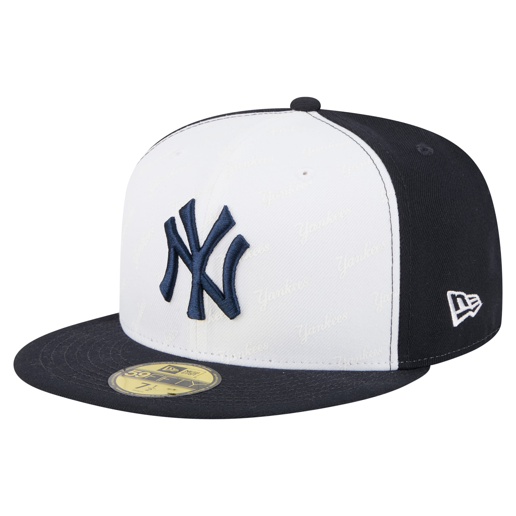 Men's New Era White/Navy New York Yankees Repeat 59FIFTY Fitted Hat ...