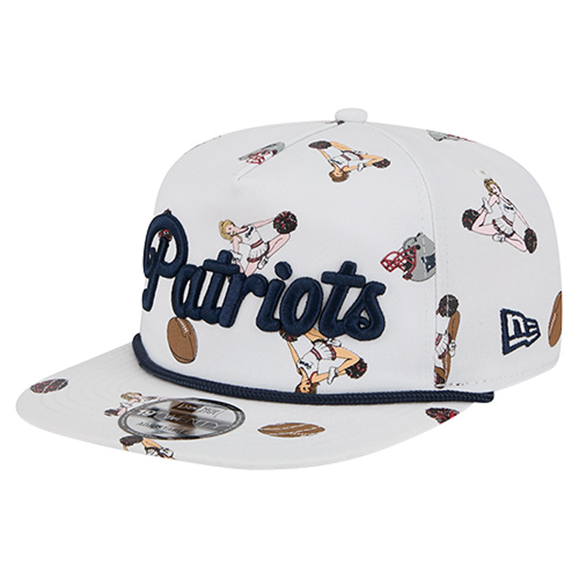 Men's New Era White New England Patriots Team Cheer 19TWENTY Snapback ...