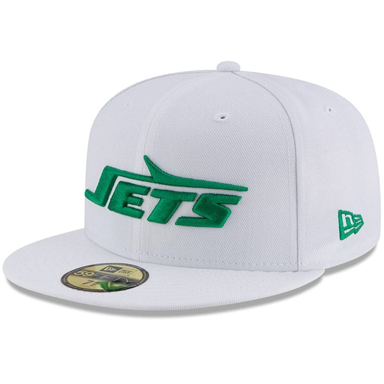 Men's New Era White New York Jets Throwback Logo Omaha 59FIFTY Fitted ...