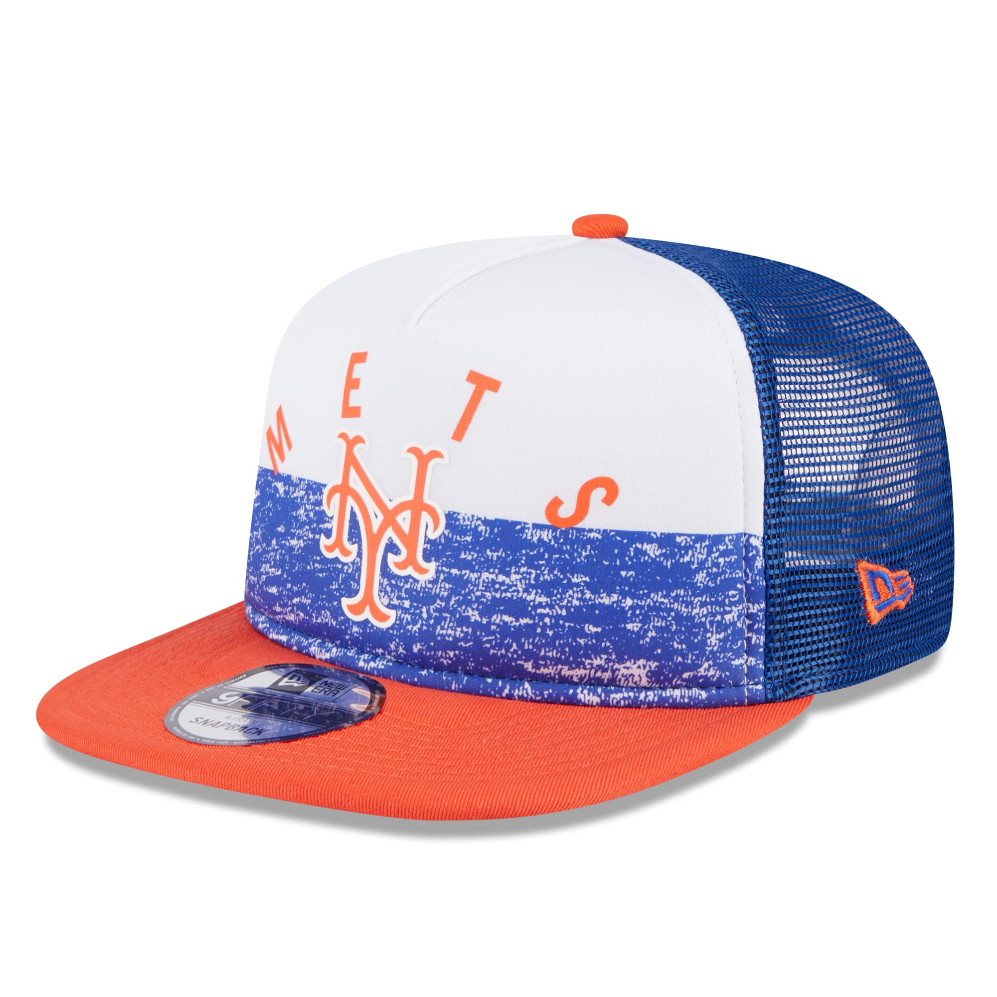 Men's New Era White/Orange New York Mets Team Foam Front A-Frame ...