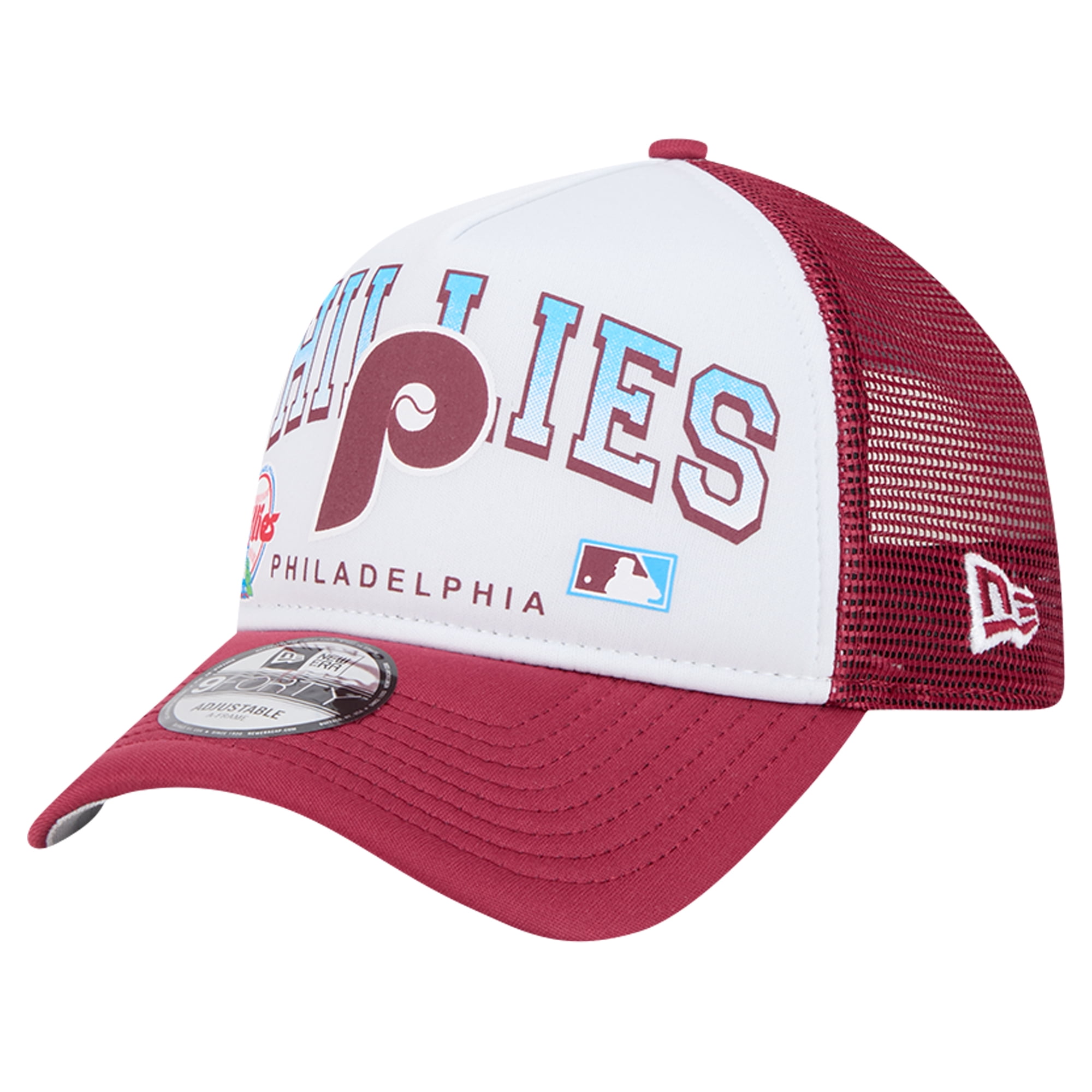 Men's New Era White Philadelphia Phillies Retro Wordmark 9FORTY A-Frame ...