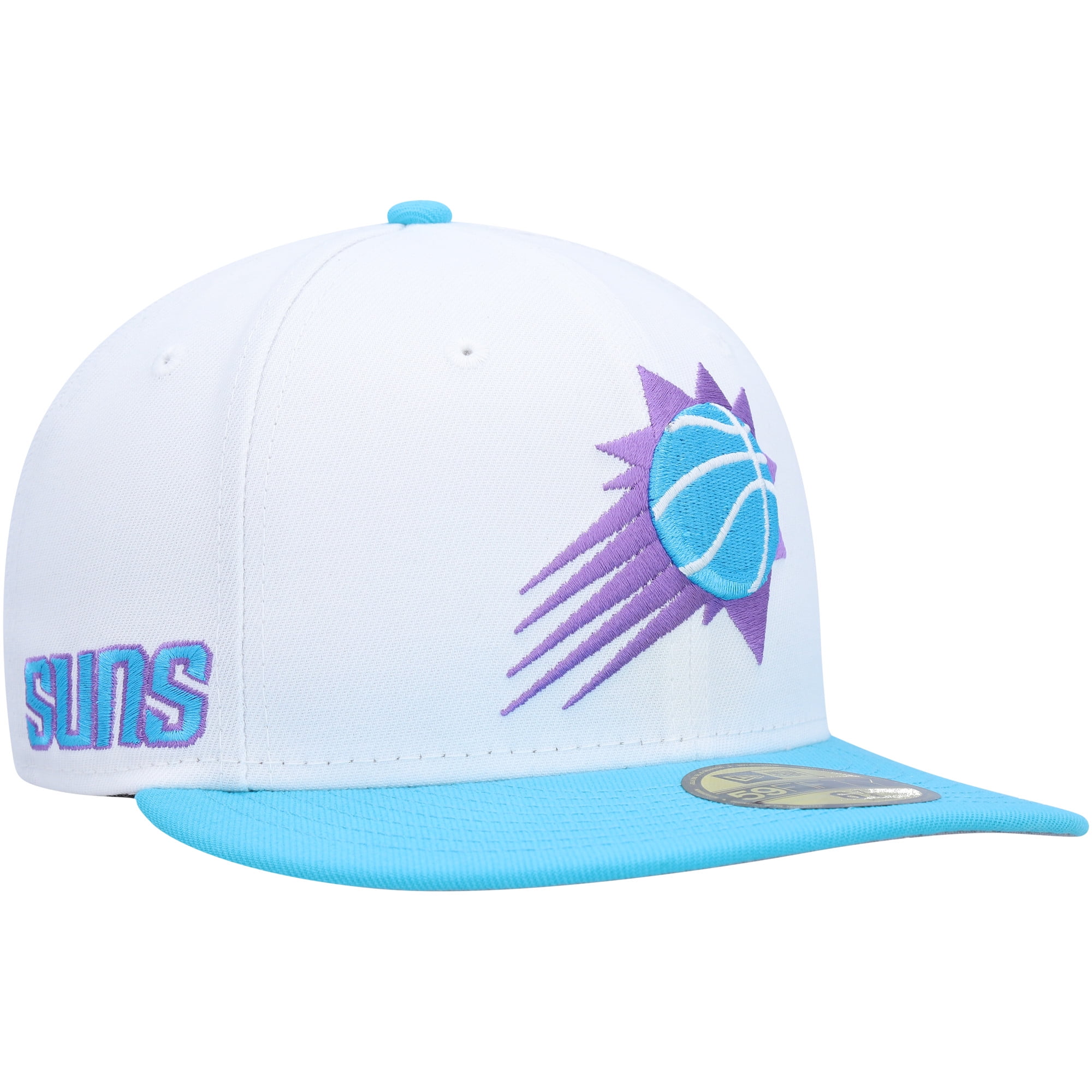 Men's New Era White Phoenix Suns Vice Blue Side Patch 59FIFTY Fitted ...