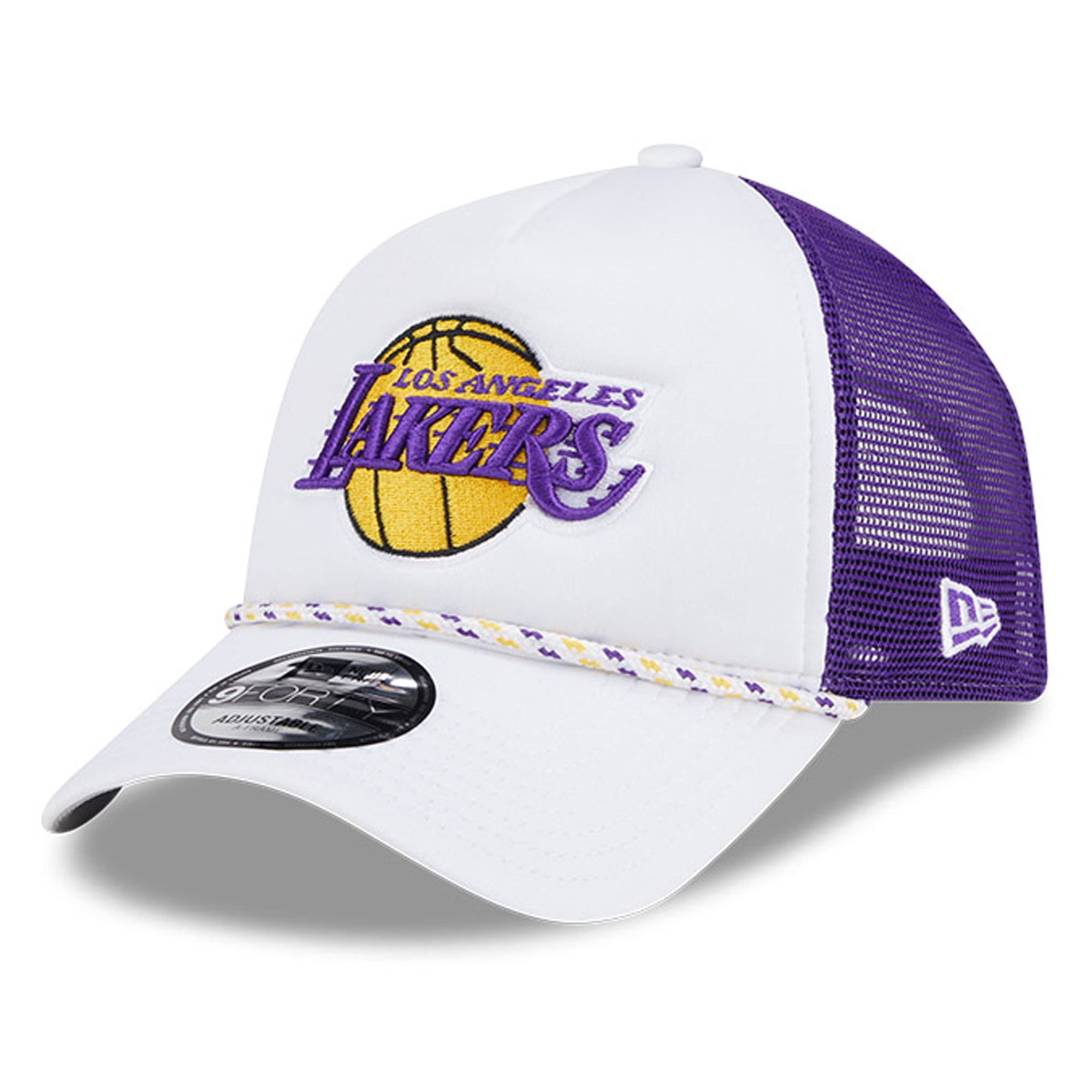 Men's New Era White/Purple Los Angeles Lakers Court Sport Foam A-Frame ...