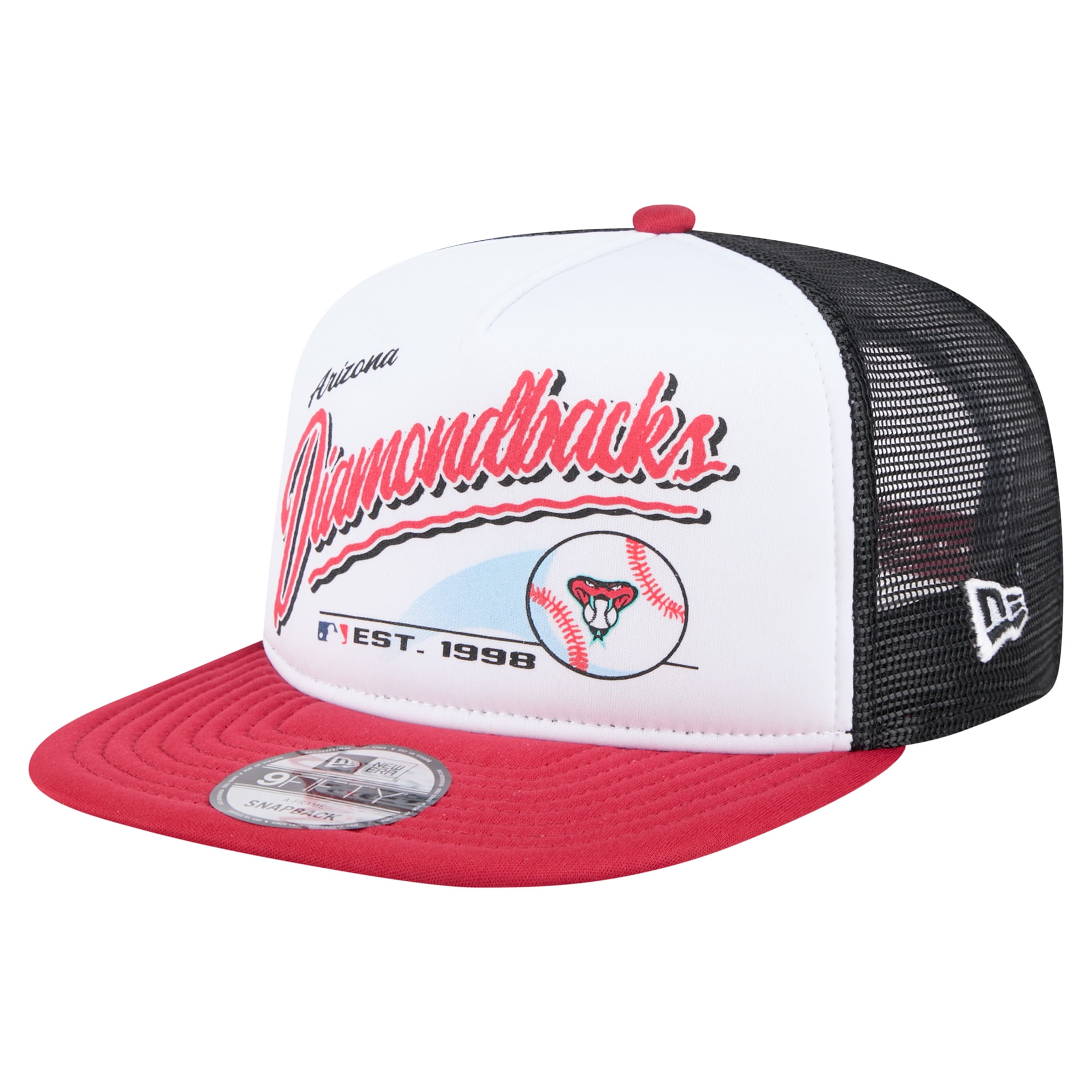 Men's New Era White/Red Arizona Diamondbacks Retro Script Trucker ...