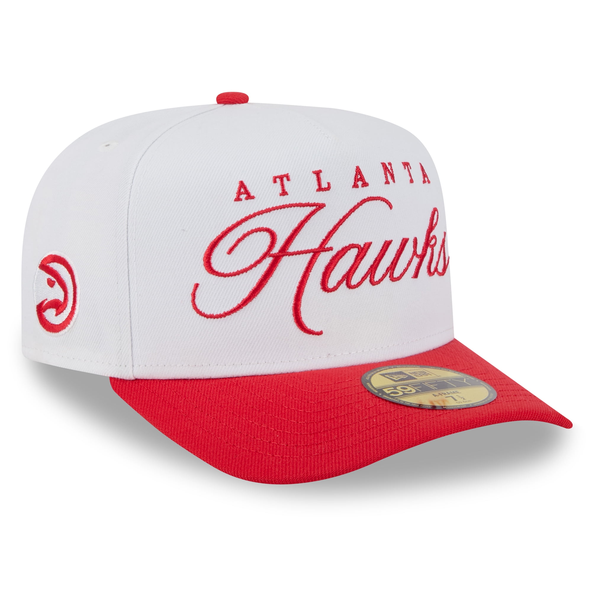 Men's New Era White/Red Atlanta Hawks 2025 NBA Draft A-Frame 59FIFTY ...