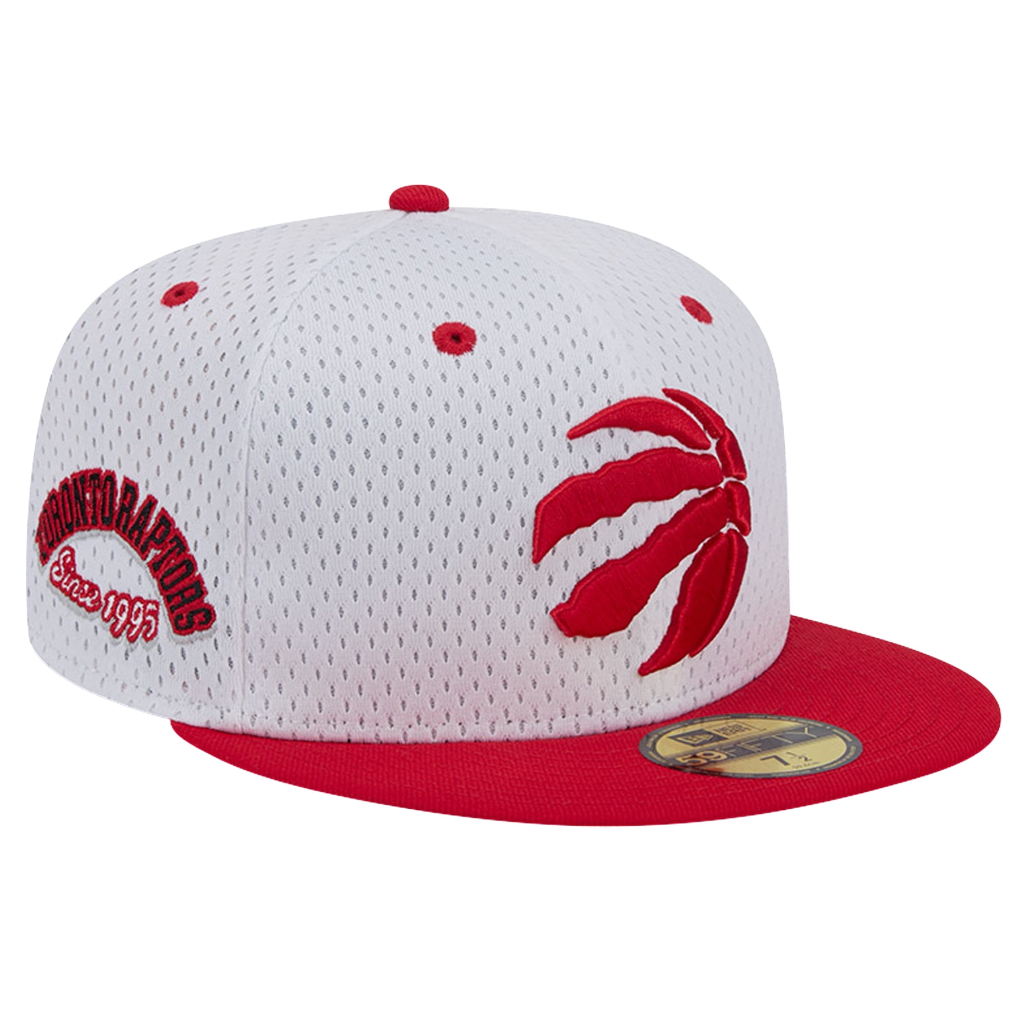 Men's New Era White/Red Toronto Raptors Throwback 2Tone 59FIFTY Fitted ...