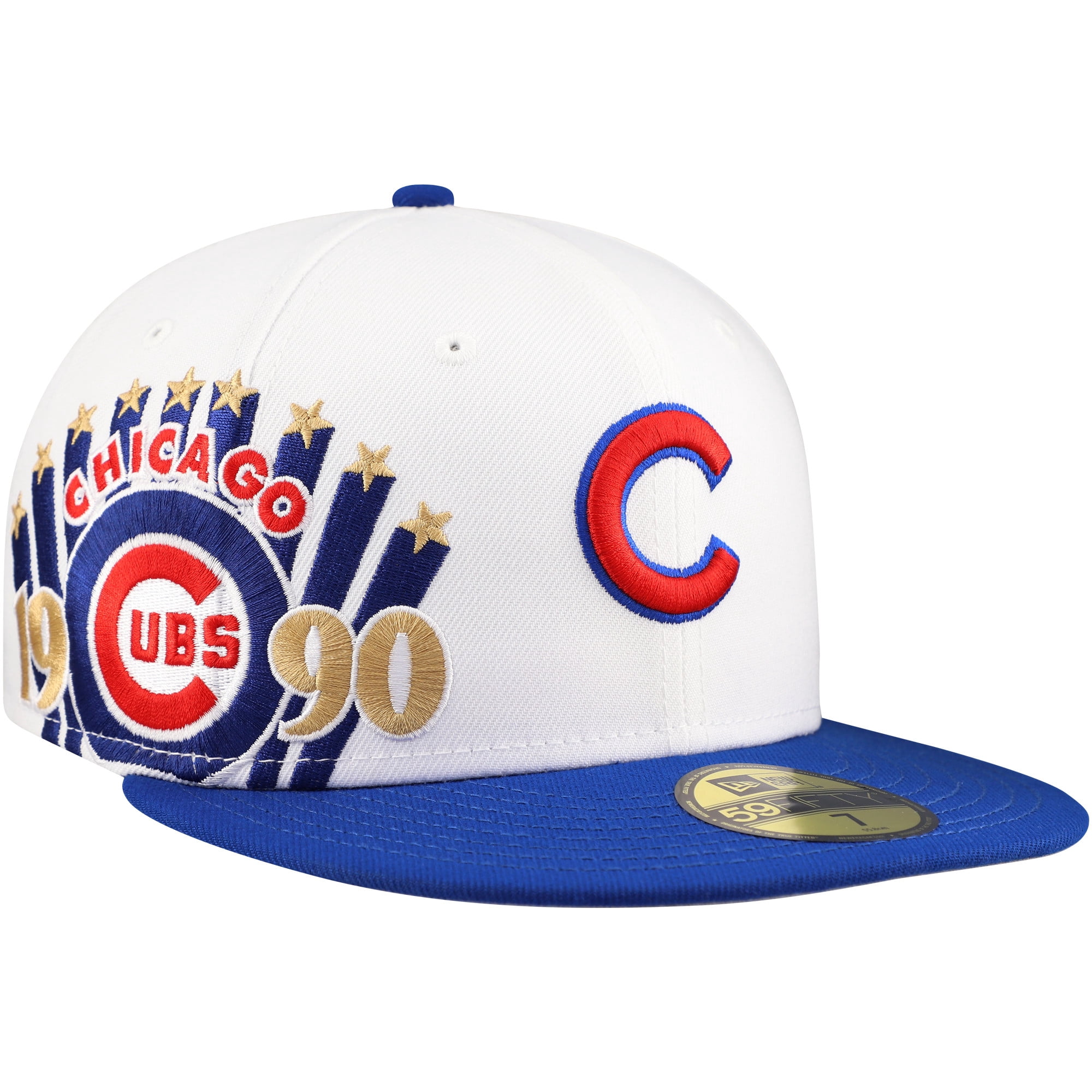 Men's New Era White/Royal Chicago Cubs Major Sidepatch 59FIFTY Fitted ...