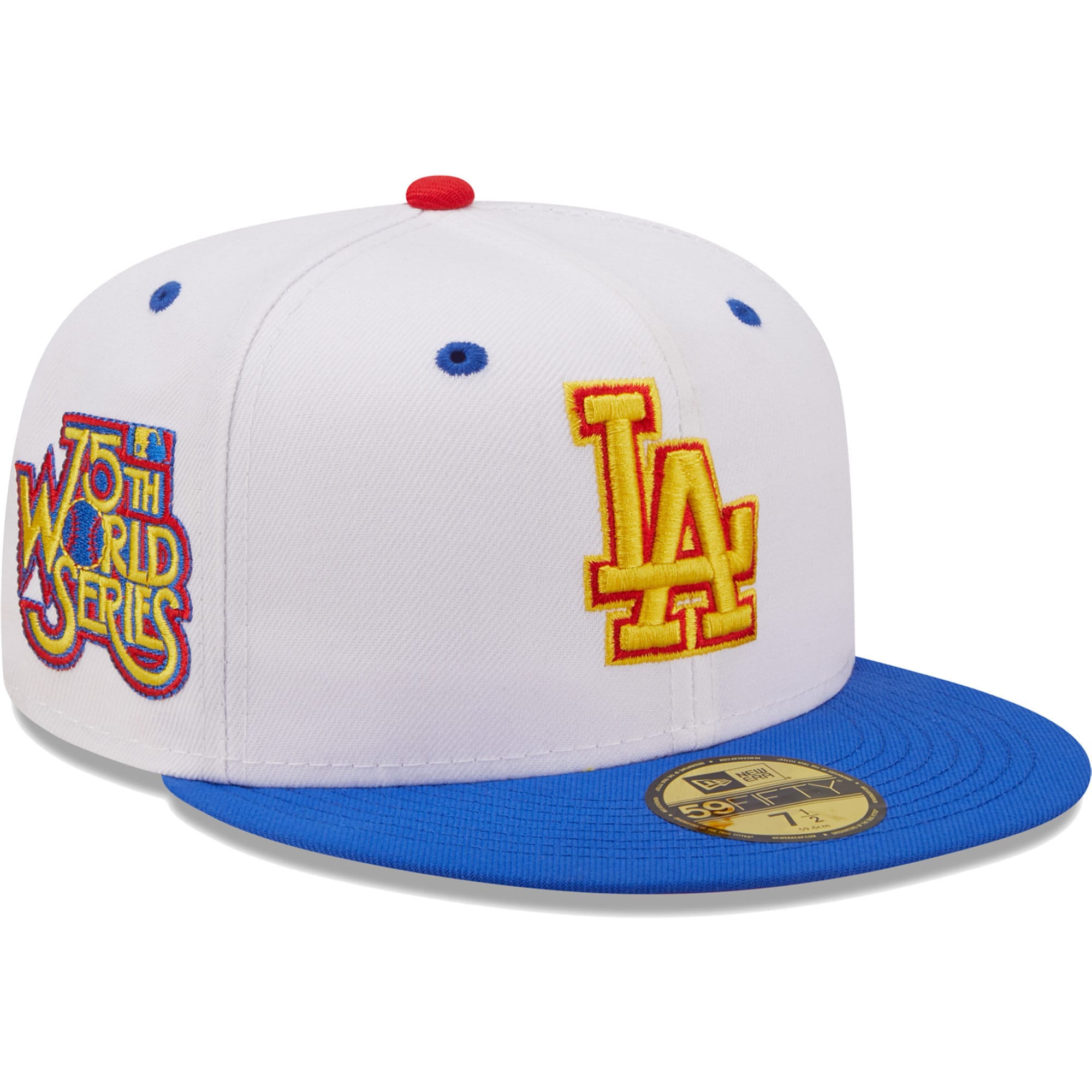 Men's New Era White/Royal Los Angeles Dodgers 75th World Series Cherry ...