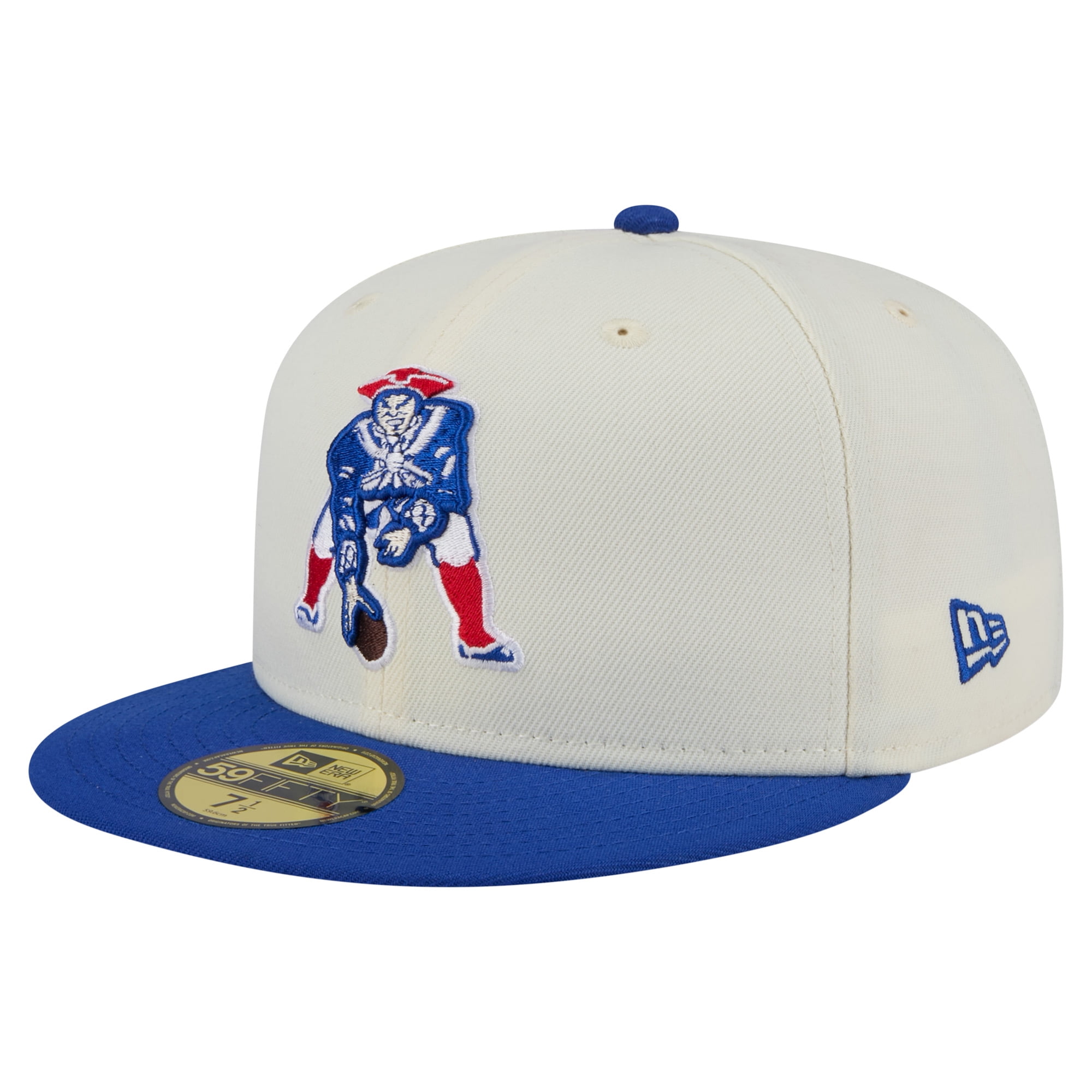 Men's New Era White/Royal New England Patriots Throwback Main 59FIFTY ...