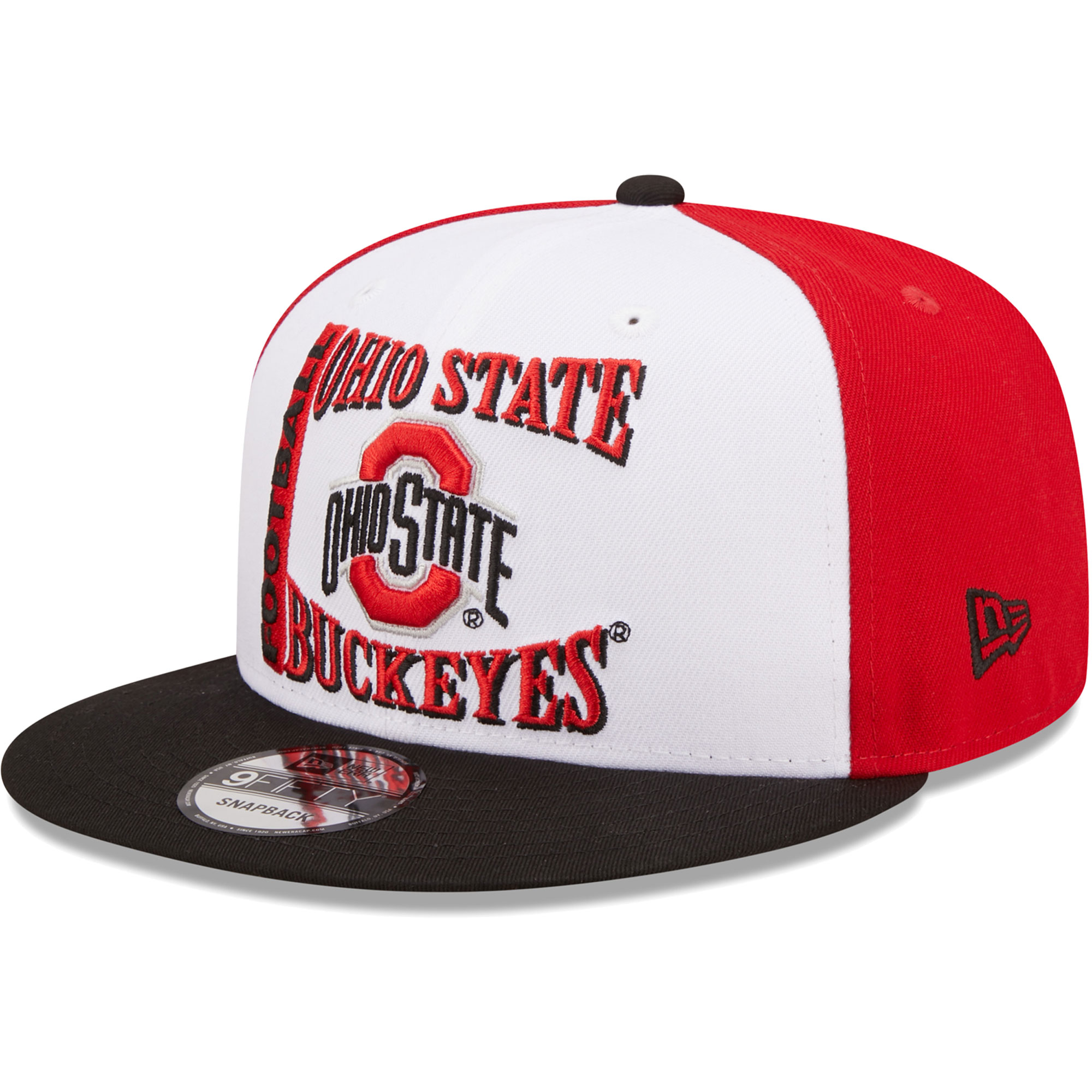 Men's New Era White/Scarlet Ohio State Buckeyes Retro Sport 9FIFTY ...