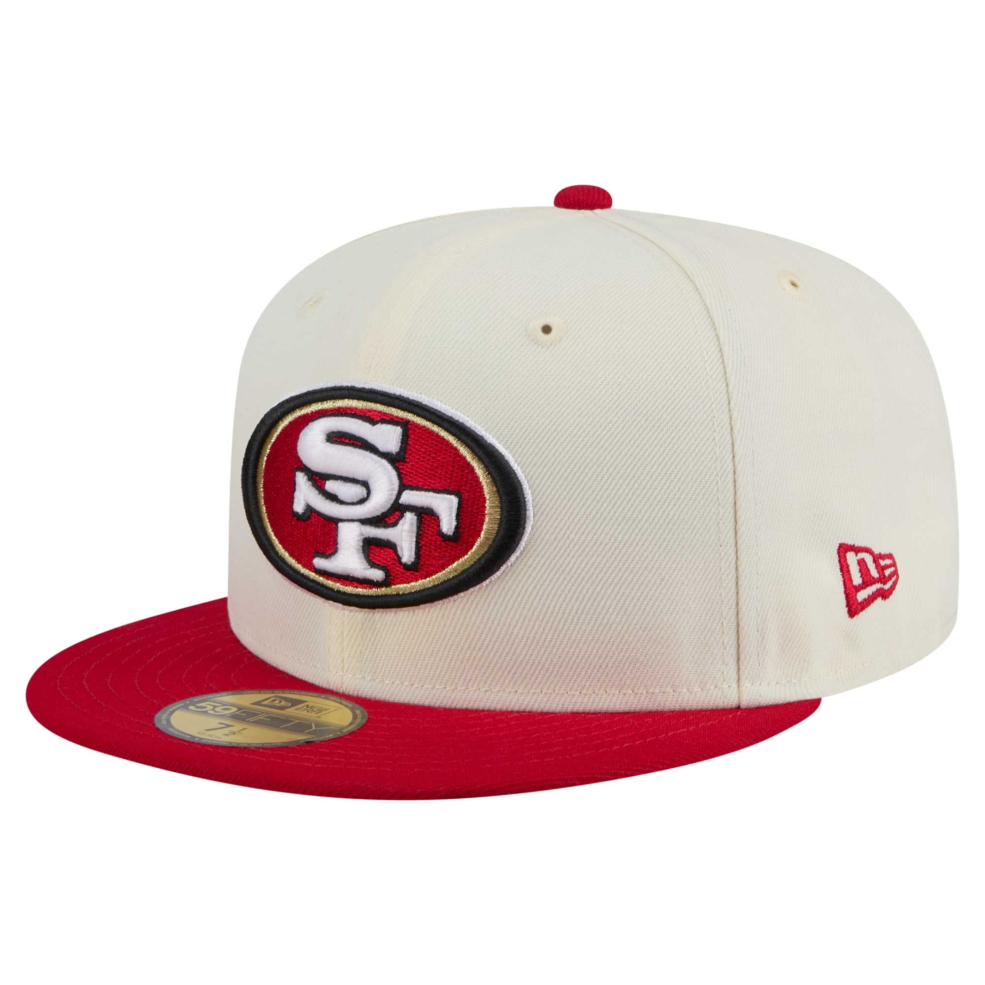 Men's New Era Cream/Scarlet San Francisco 49ers Main 59FIFTY Fitted Hat ...