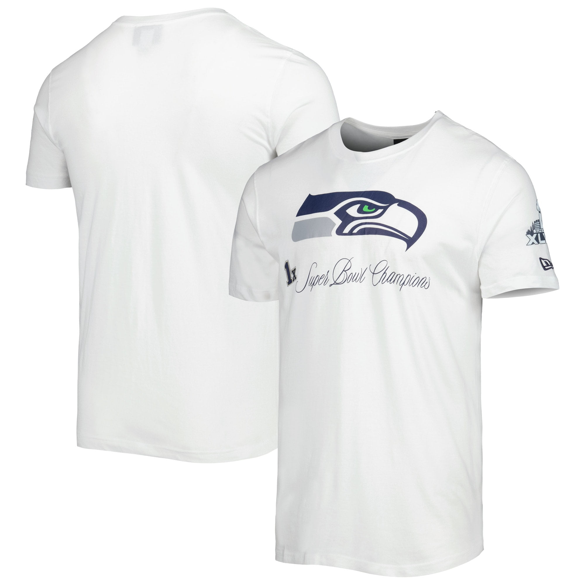 New Era Men's White Seattle Seahawks Historic Champs T-Shirt, Cotton ...