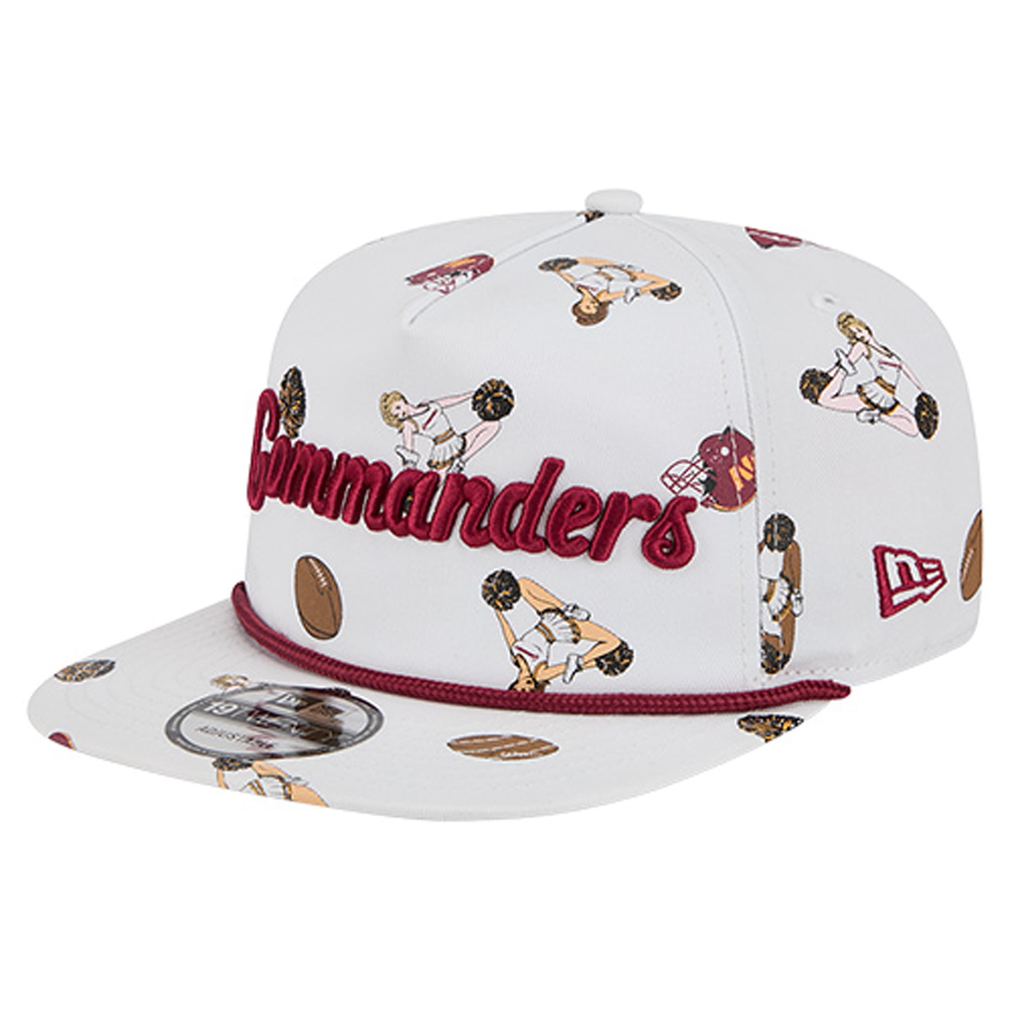 Men's New Era White Washington Commanders Team Cheer 19TWENTY Snapback ...