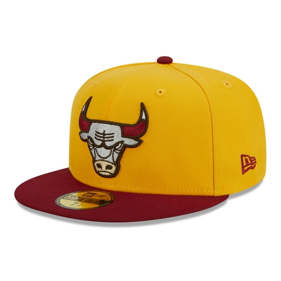Men's New Era Yellow/Red Chicago Bulls Fall Leaves 2-Tone 59FIFTY ...