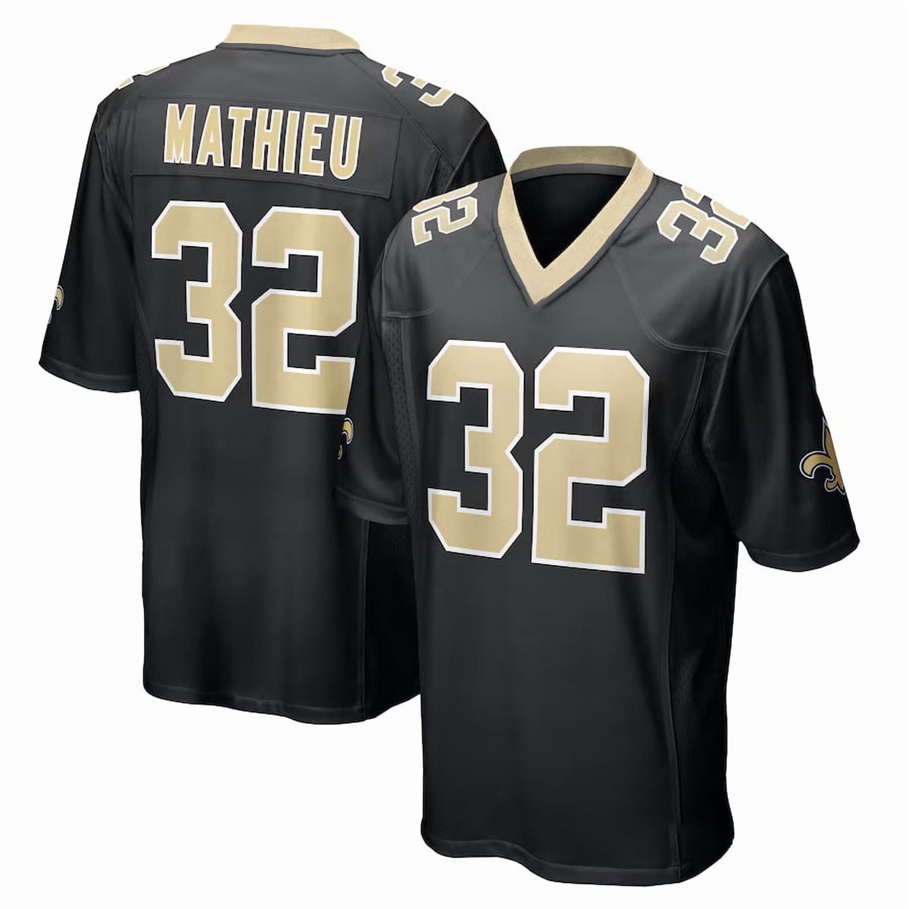Men's New Orleans Mathieu 32 Black Sports Player Game Stitched Name ...