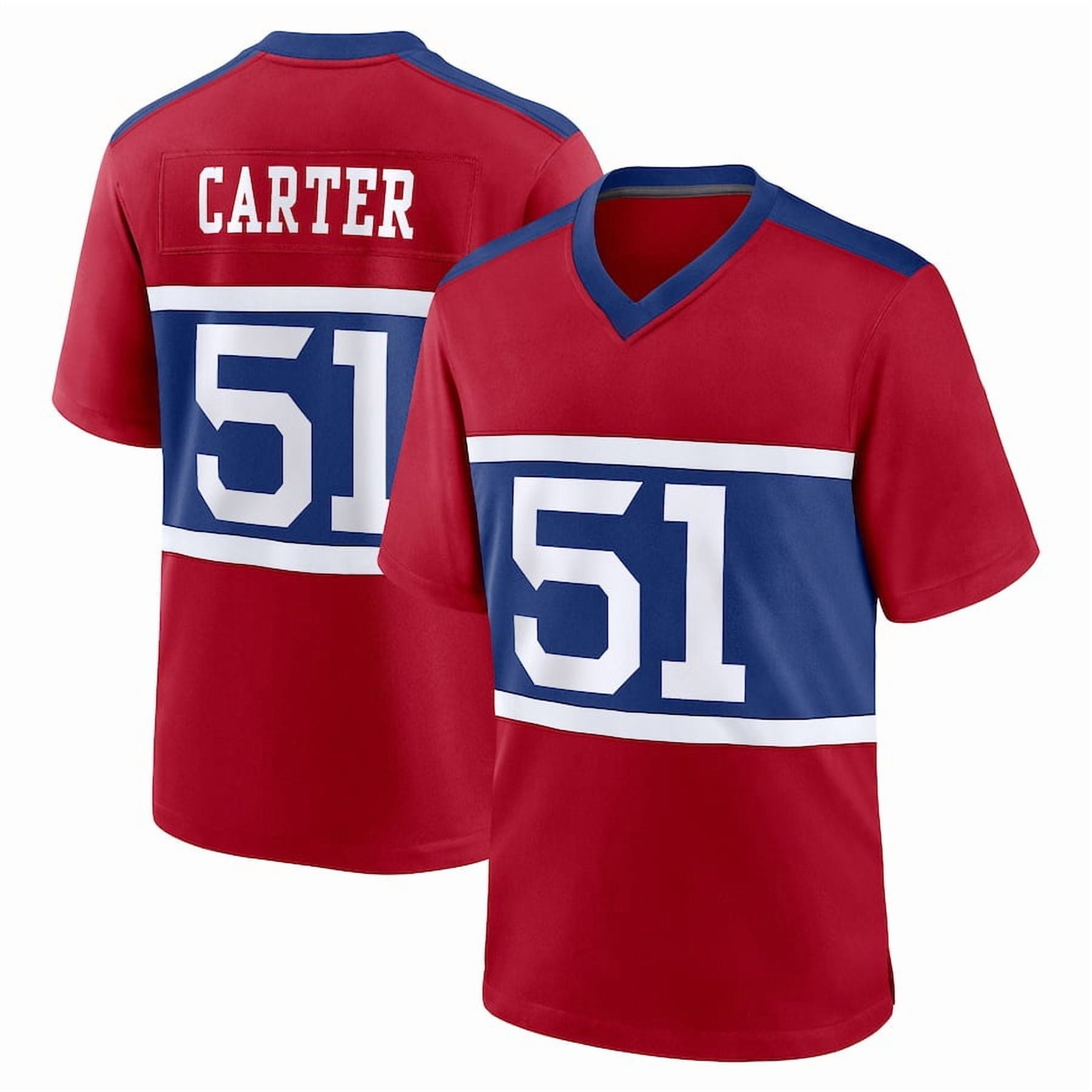 Men's New York G Carter 51 Red Sports Player Game Stitched Name Number ...